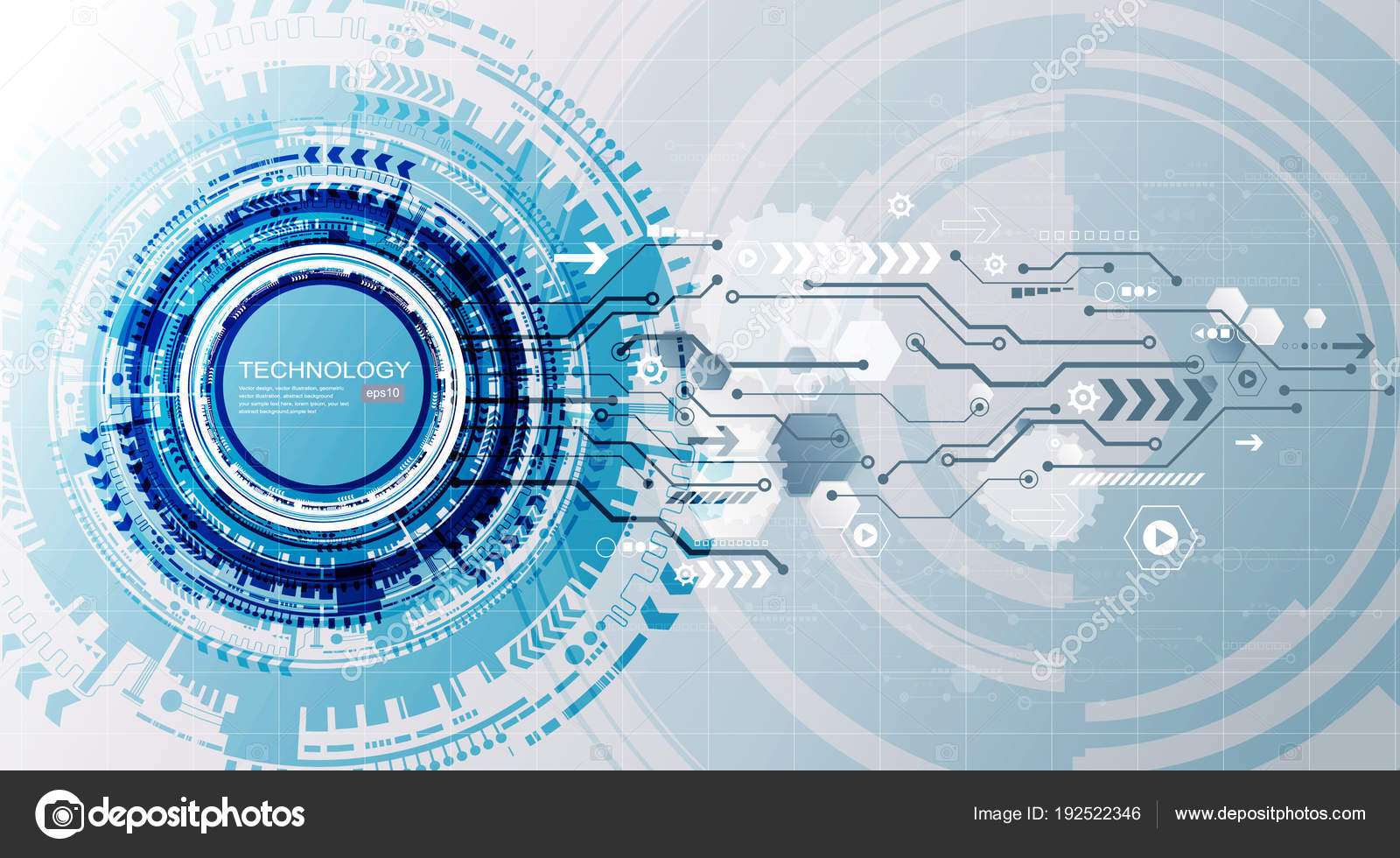 Abstract Technological Background Various Technological Elements ...
