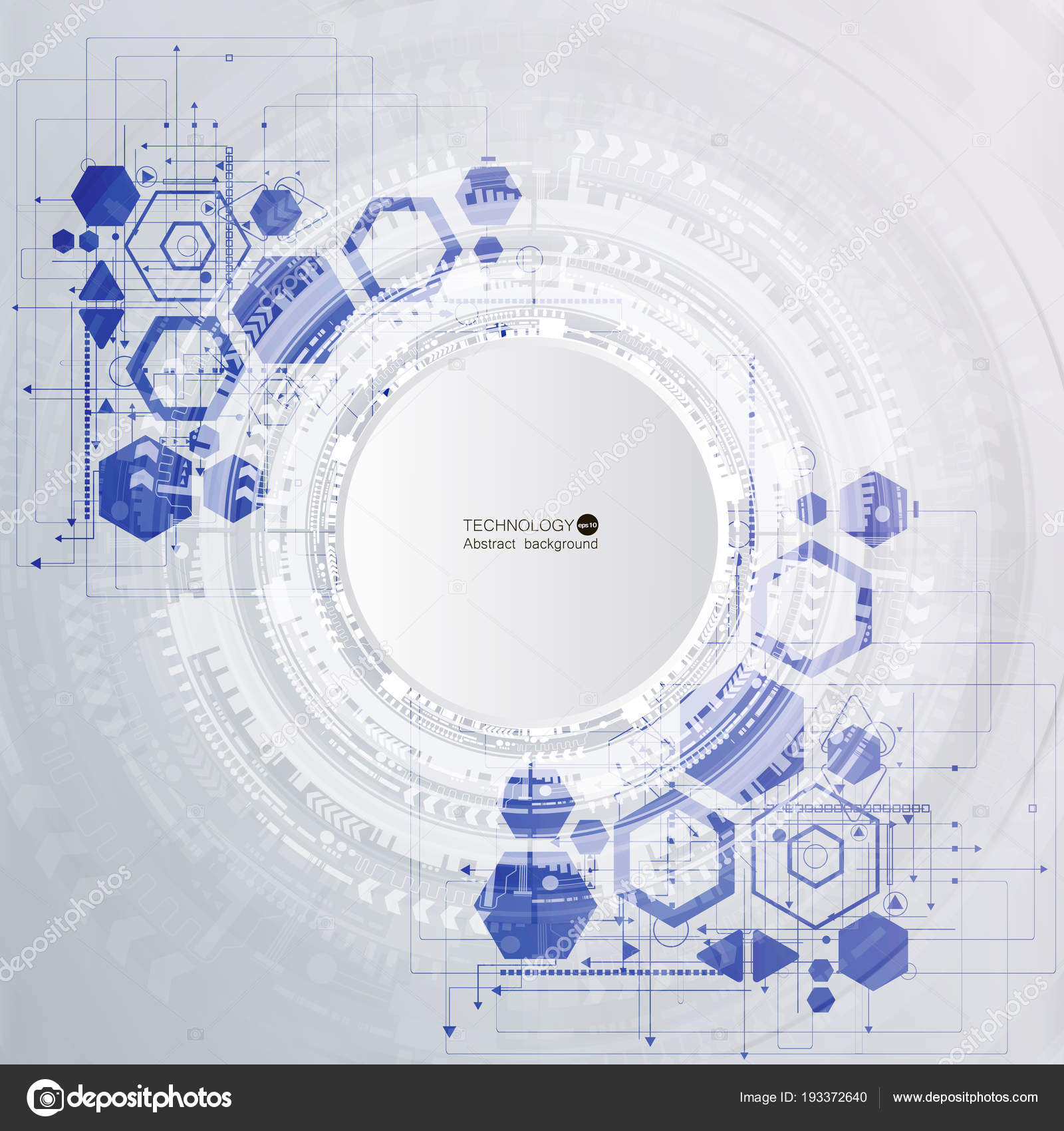 Abstract Technological Background Various Technological Elements ...