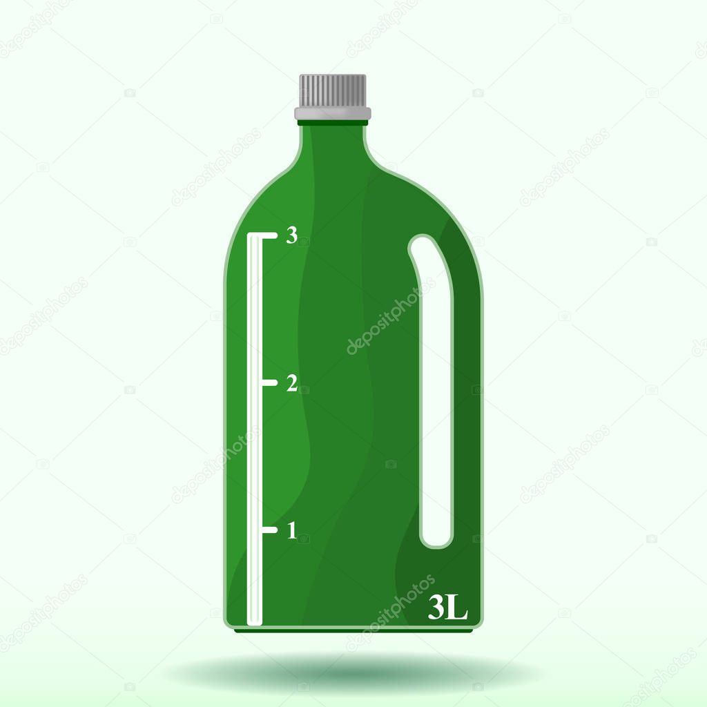 Imagen vectorial de una botella de plástico con una escala de medición ...