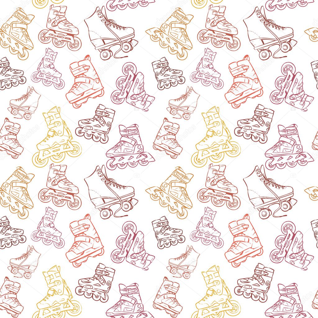 Roller skates inline skates pattern Stock Vector Image by ©natashin ...