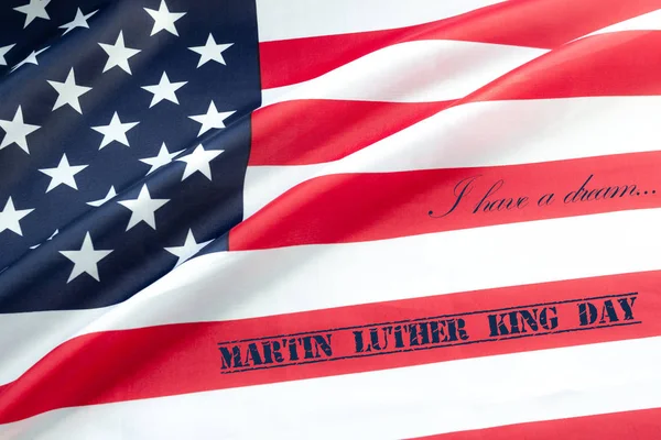Martin Luther King Day. Flag of USA with text. - Stock Image - Everypixel