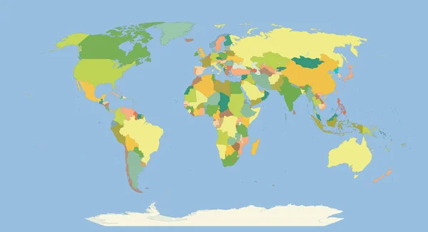 World Map with Individual Countries and Separate Continents - Stock ...