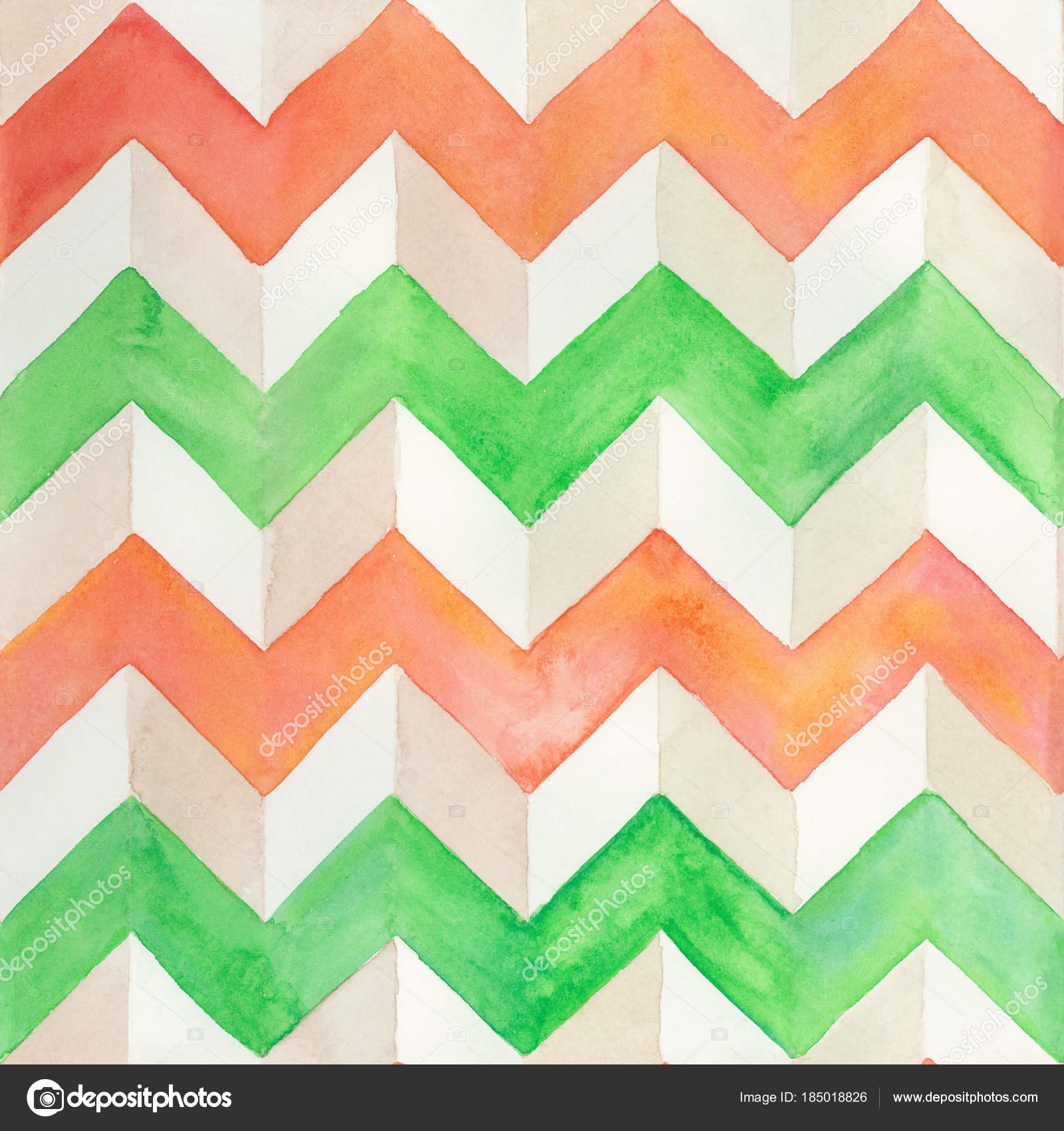 Watercolor Hand Drawn Zigzag Pattern Seamless Pattern Zigzag Lines ...