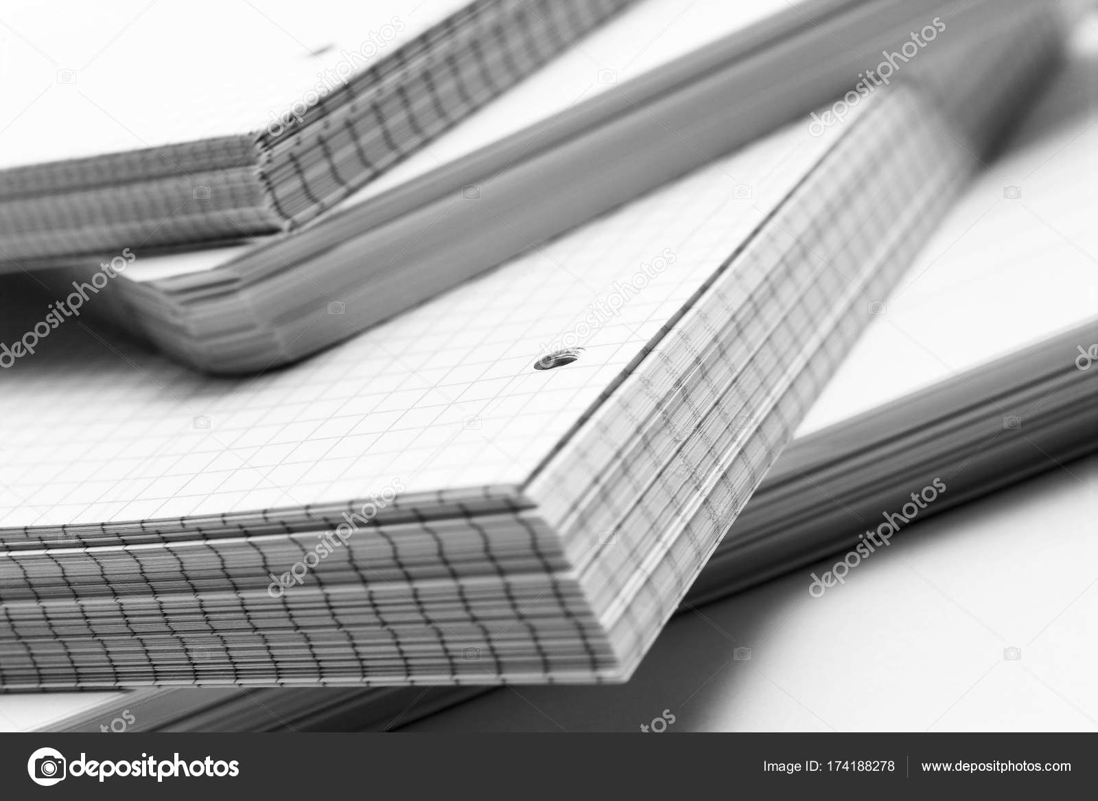 White Textbook Paper Pages Graphing Paper Pages Stock Photo by ...