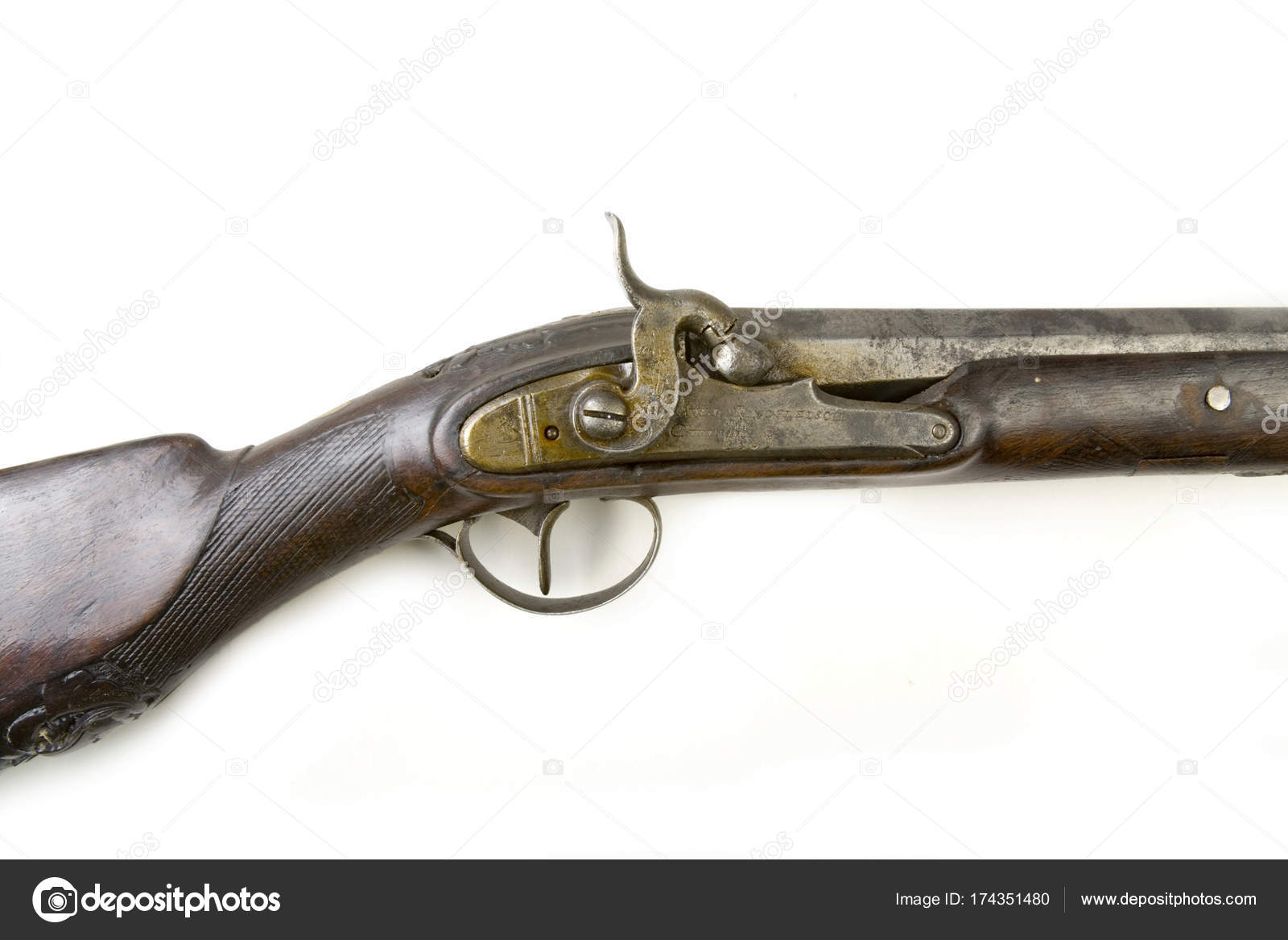 Percussion Cap Muzzle Loader Century Weapon Isolated White Studio Stock ...