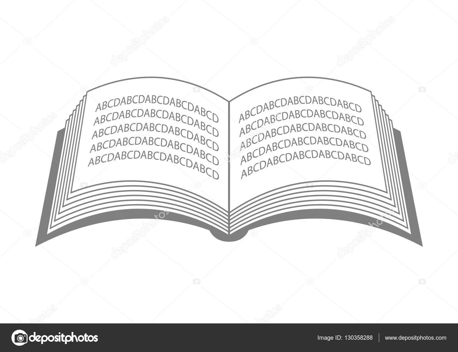 Grey open book on white background Stock Vector Image by ©Anthonycz ...