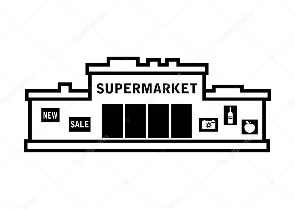 Supermarkt Clipart Zwart Wit
