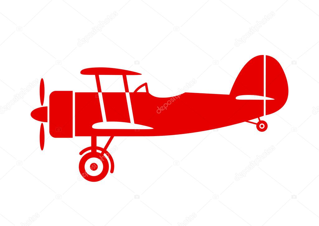 Red aircraft icon on white background Stock Vector Image by ©Anthonycz ...