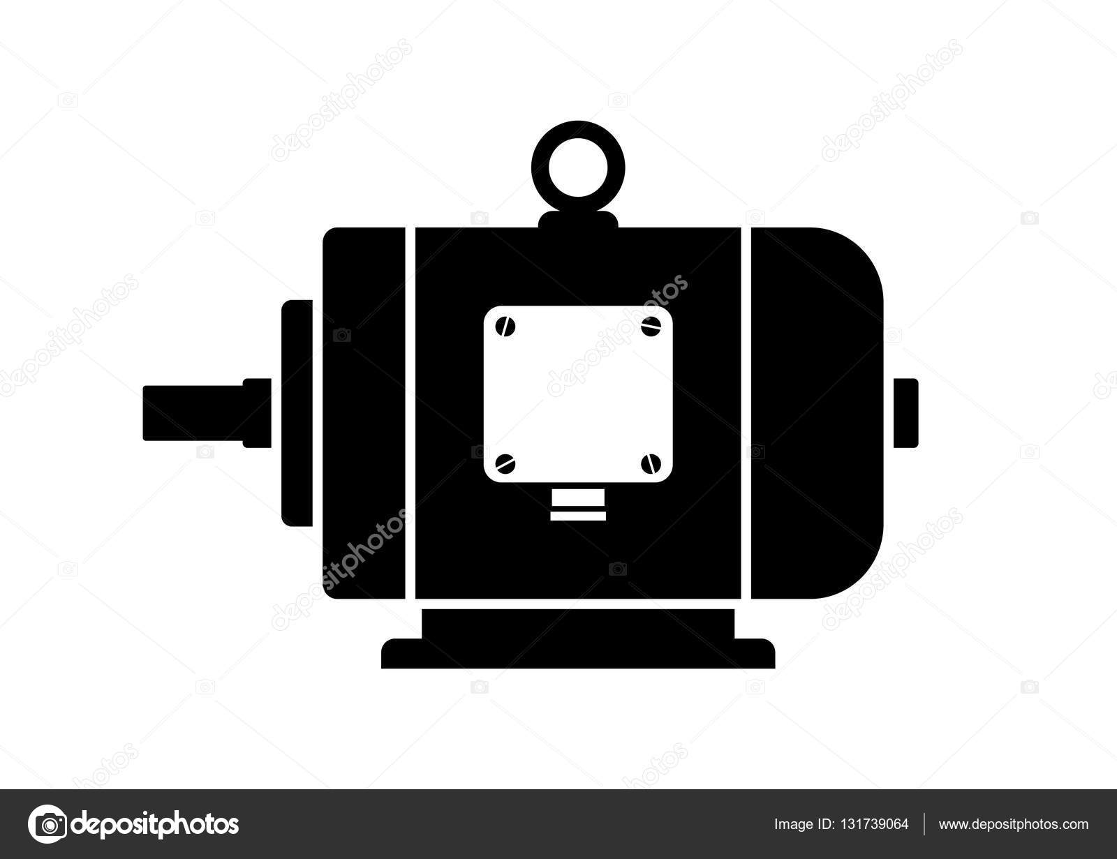Icono De Motor Eléctrico Icono Del Motor Eléctrico Con La Sombra