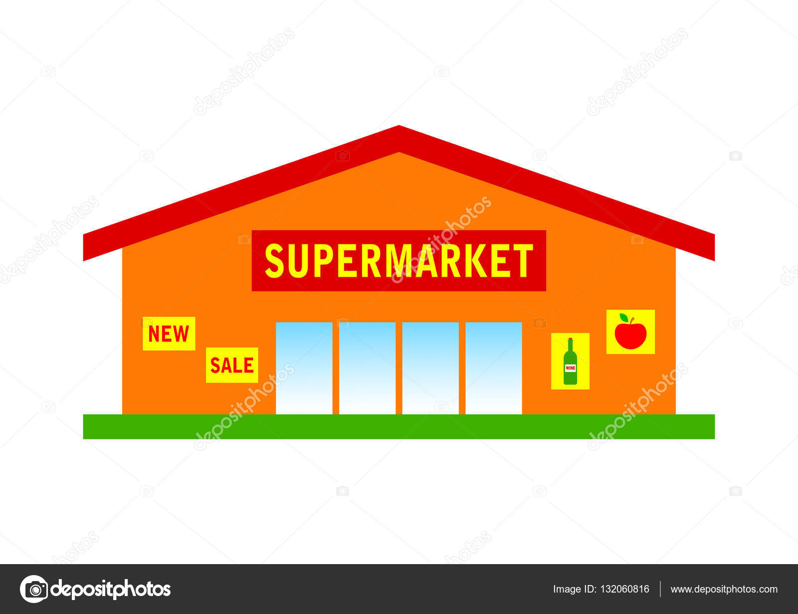 흰색 바탕에 슈퍼마켓 아이콘 Stock Vector by ©Anthonycz 132060816