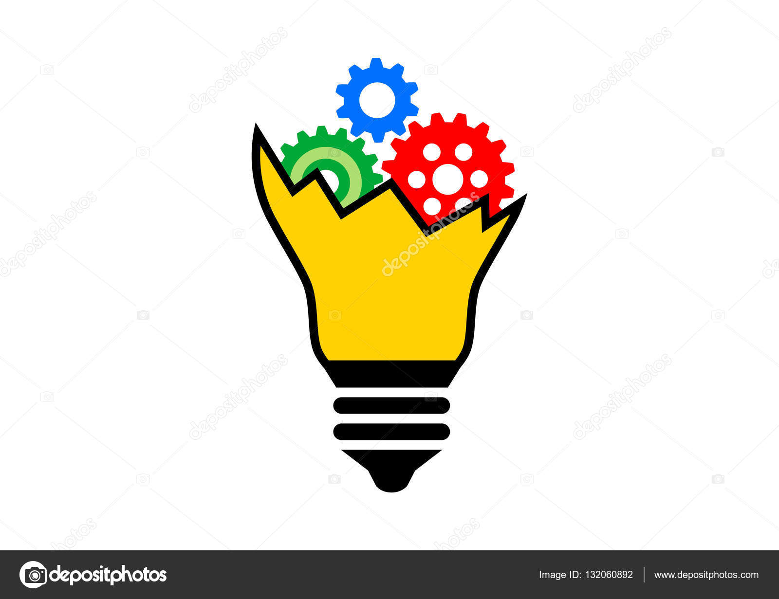 Broken lightbulb icon on white background Stock Illustration by ...