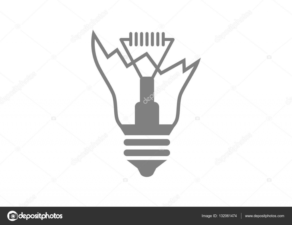 Broken lightbulb icon on white background Stock Vector Image by ...