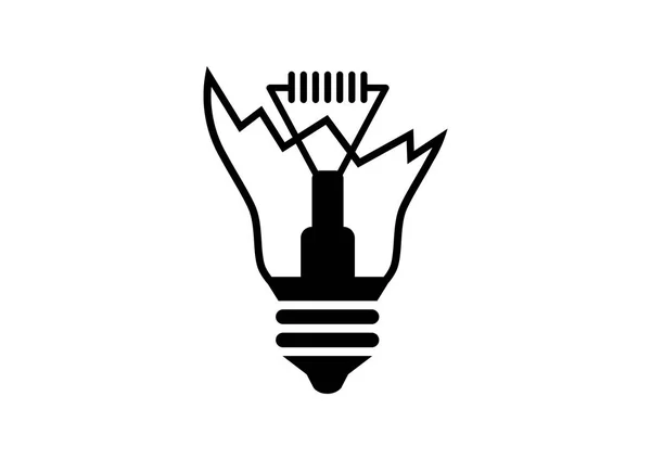 Broken lightbulb icon on white background Stock Vector Image by ...