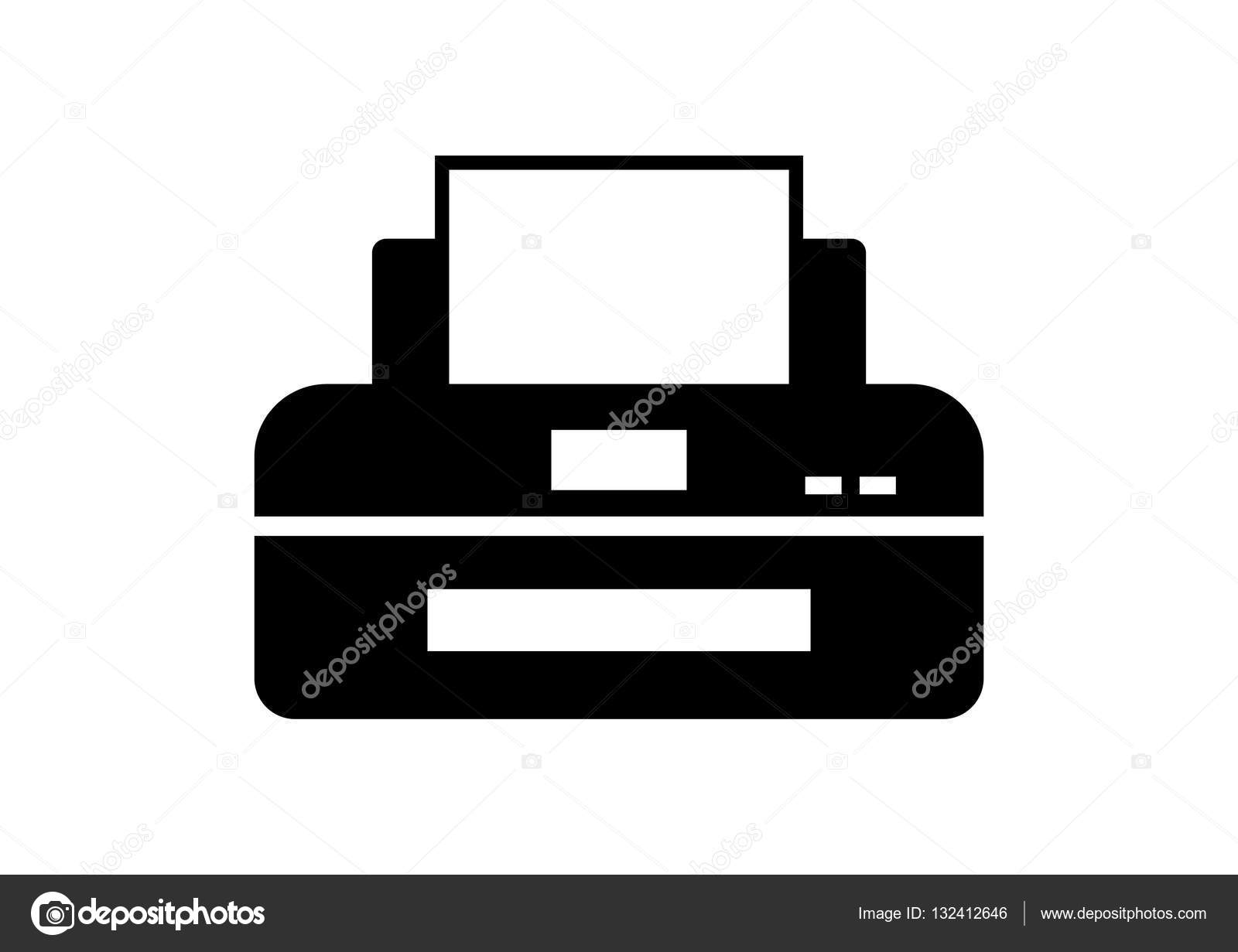 Black printer icon on white background Stock Vector Image by ©Anthonycz ...