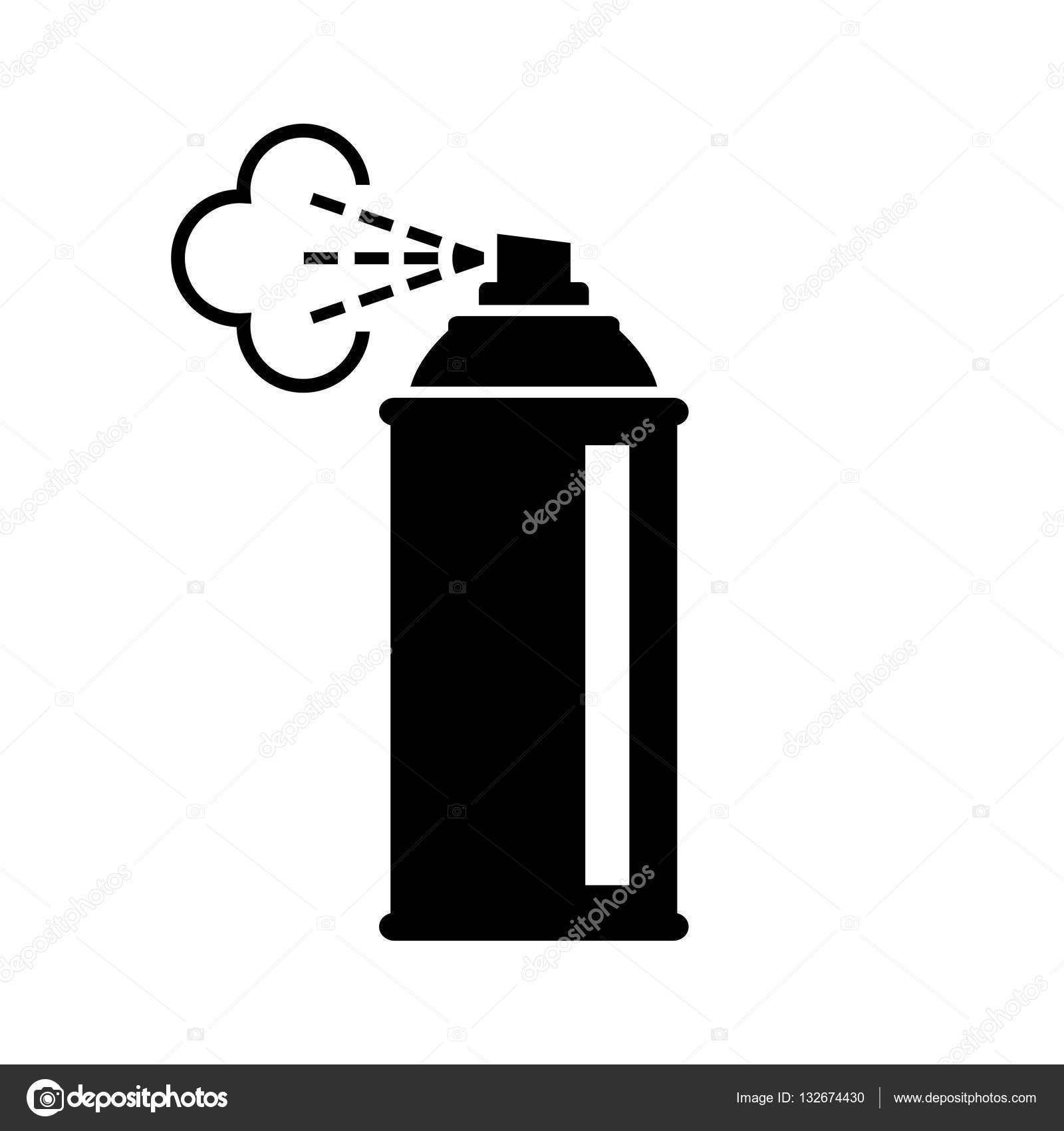Zwart spuitbus pictogram op witte achtergrond vectorafbeelding door ...