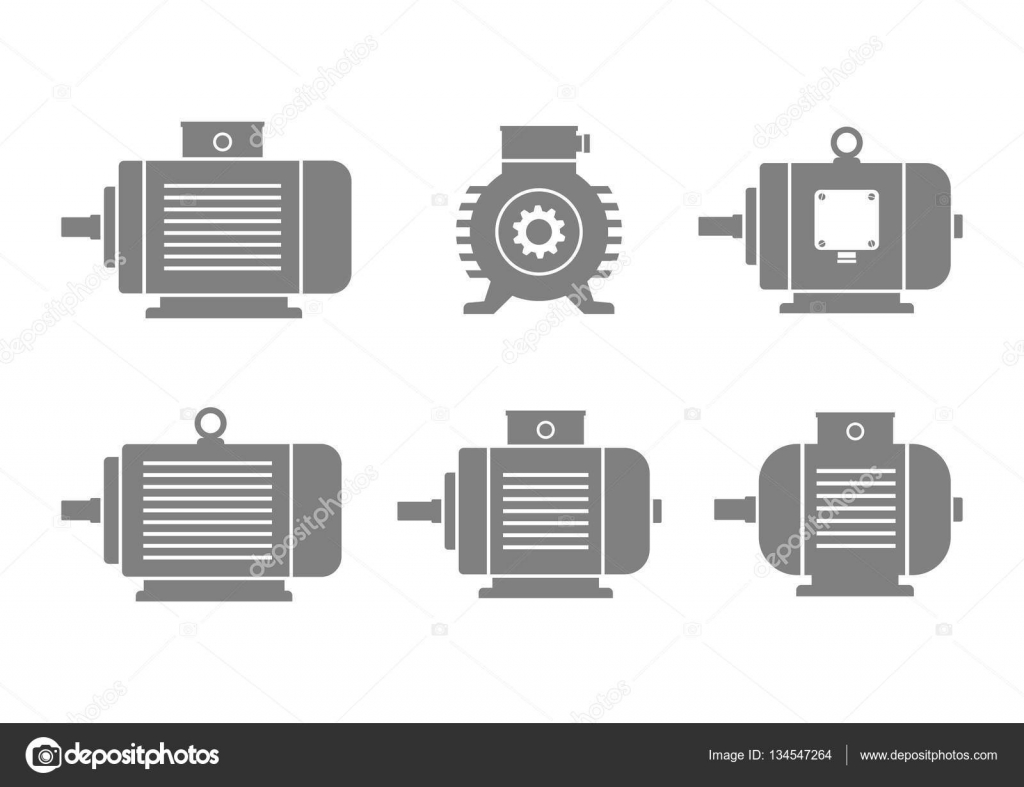 Grey electric motor icons on white background Stock Vector by ...