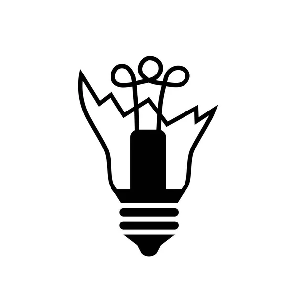 Broken lightbulb icon on white background Stock Vector Image by ...