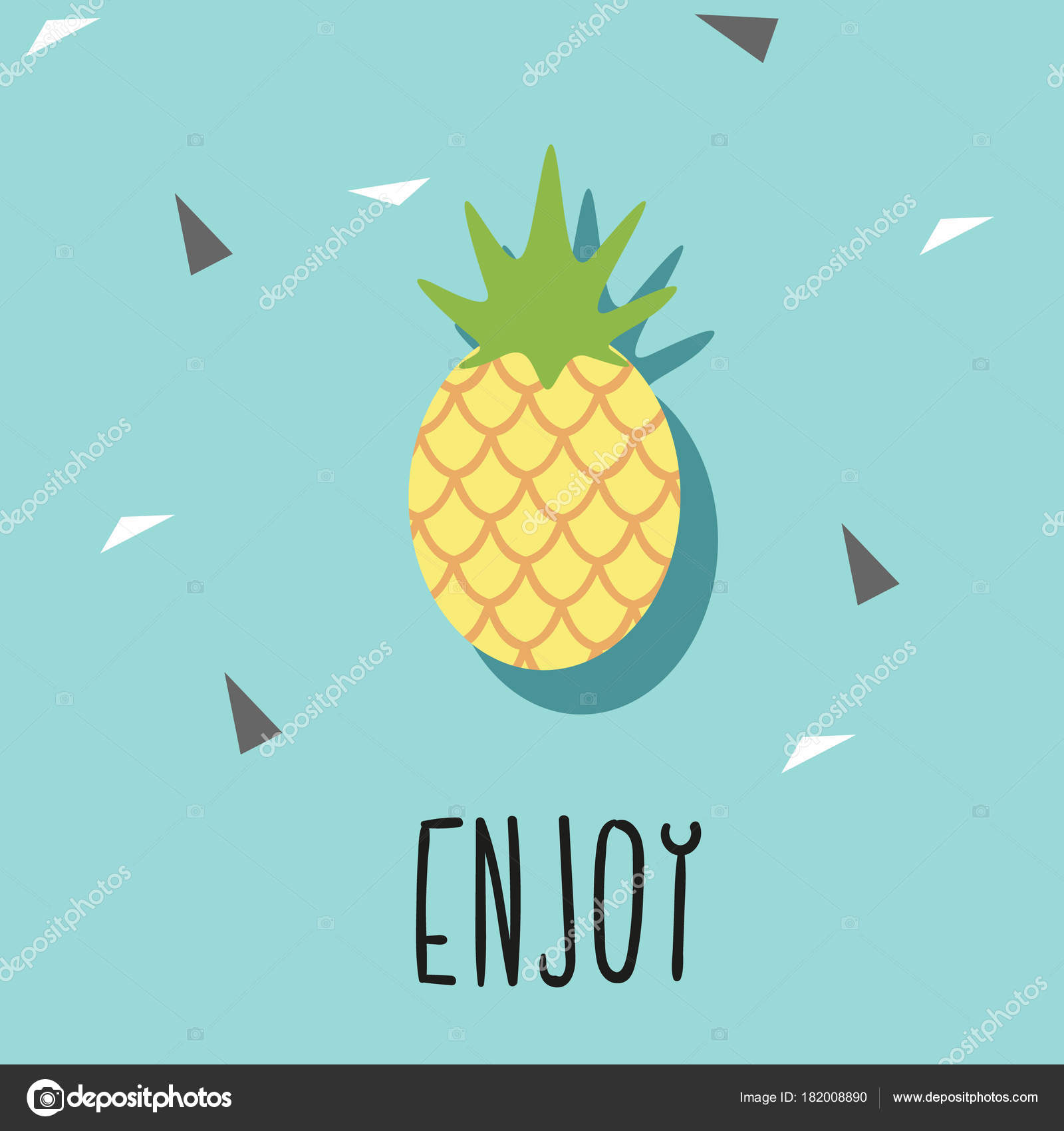 Enjoy Pineapple Blue Background Vector Image Stock Vector by ©pisanku ...