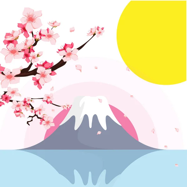Fuji and sakura Vector Art Stock Images | Depositphotos