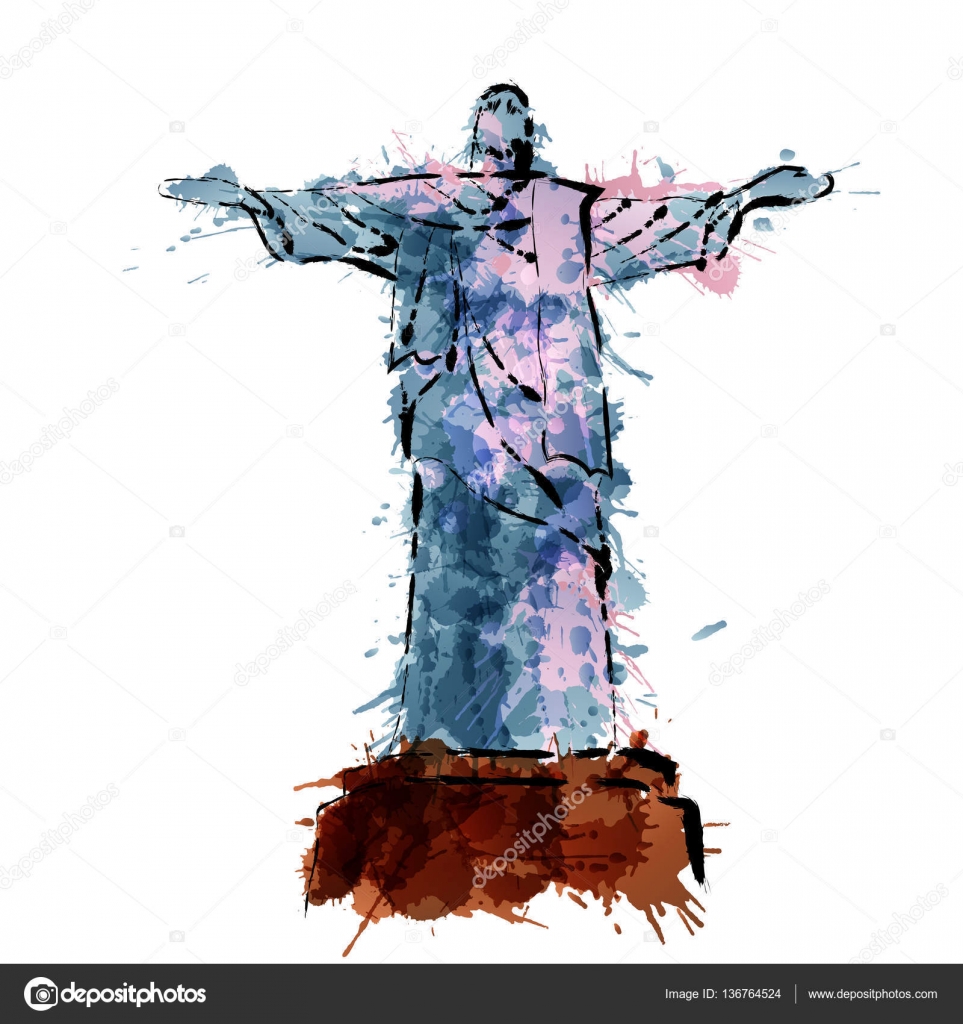 Christ the redeemer statue in Rio de Janeiro, Brazil made of colorful ...