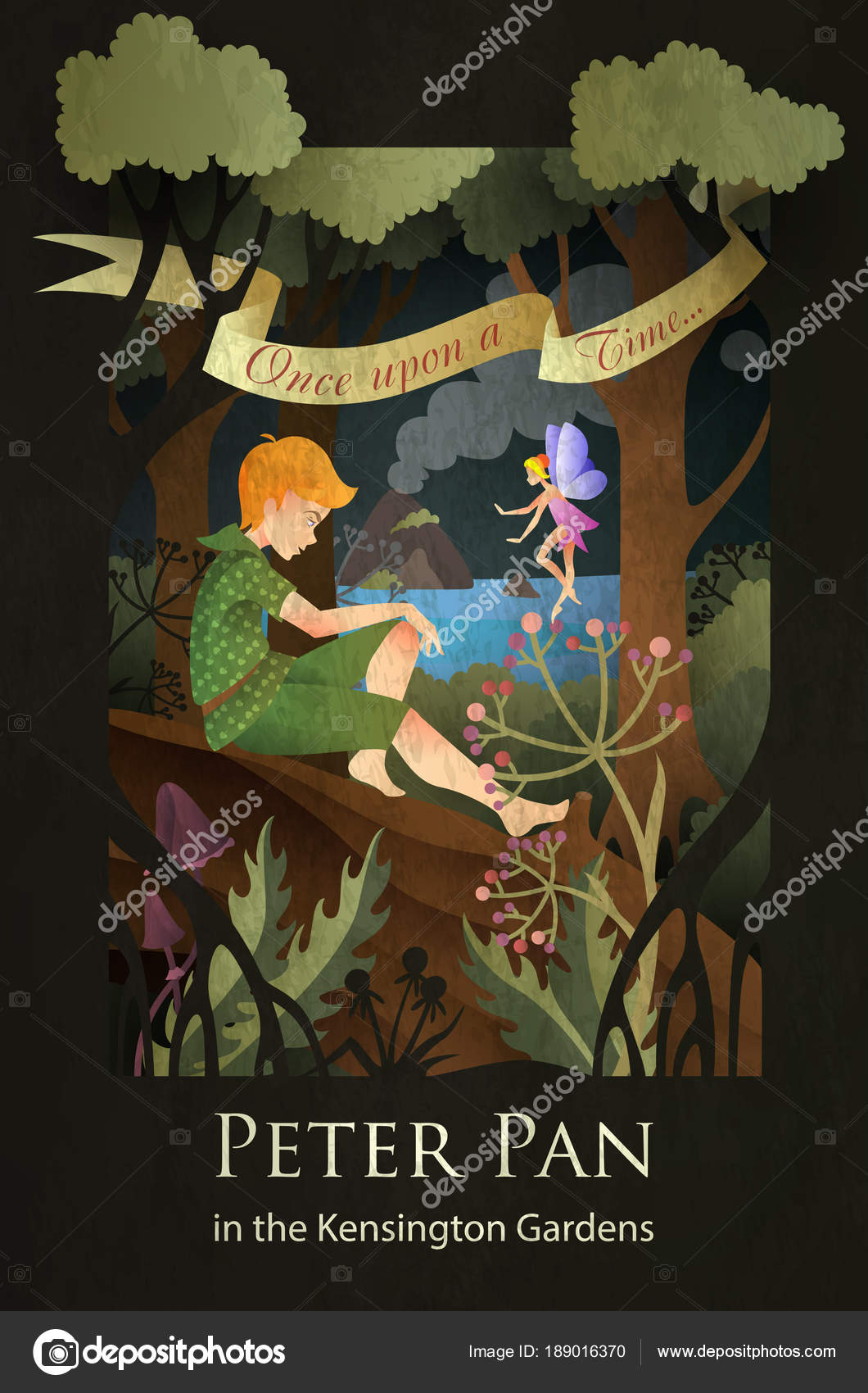 Peter Pan e Tinker Bell ilustração de conto de fadas imagem vetorial de ...