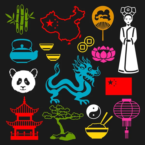 China history, culture and nature icons Stock Vector Image by ...