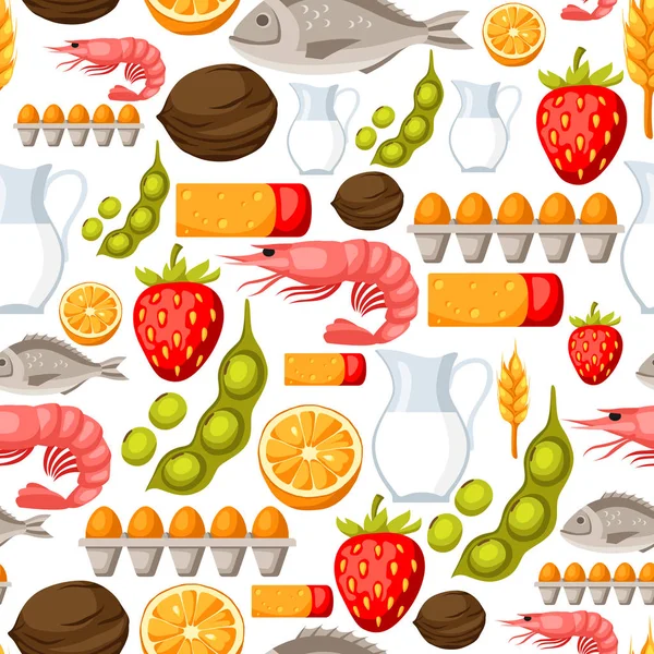 Food allergy background with allergens and symbols. Vector illustration ...