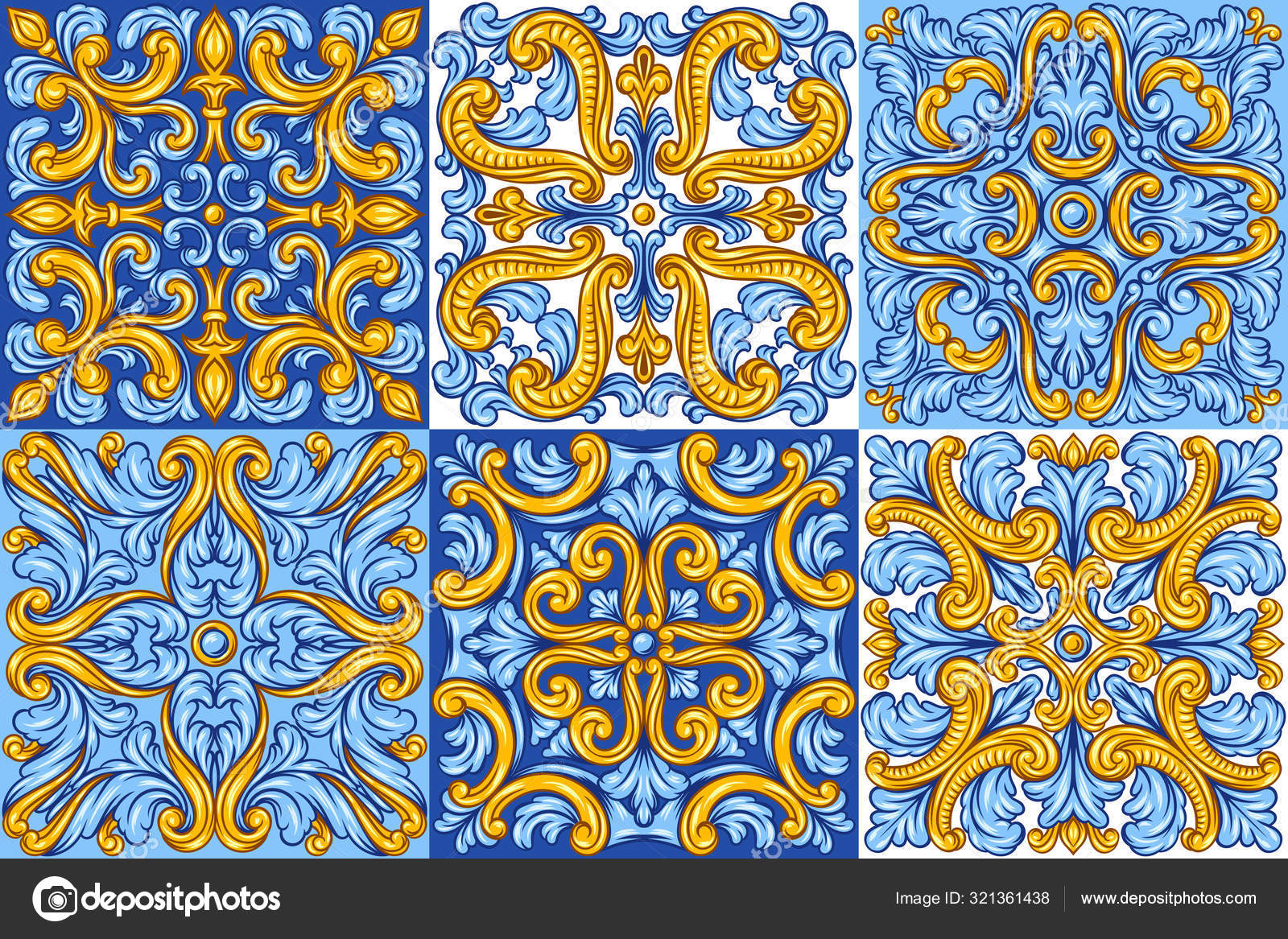Portuguese azulejo ceramic tile pattern. — Stock Vector © incomible ...