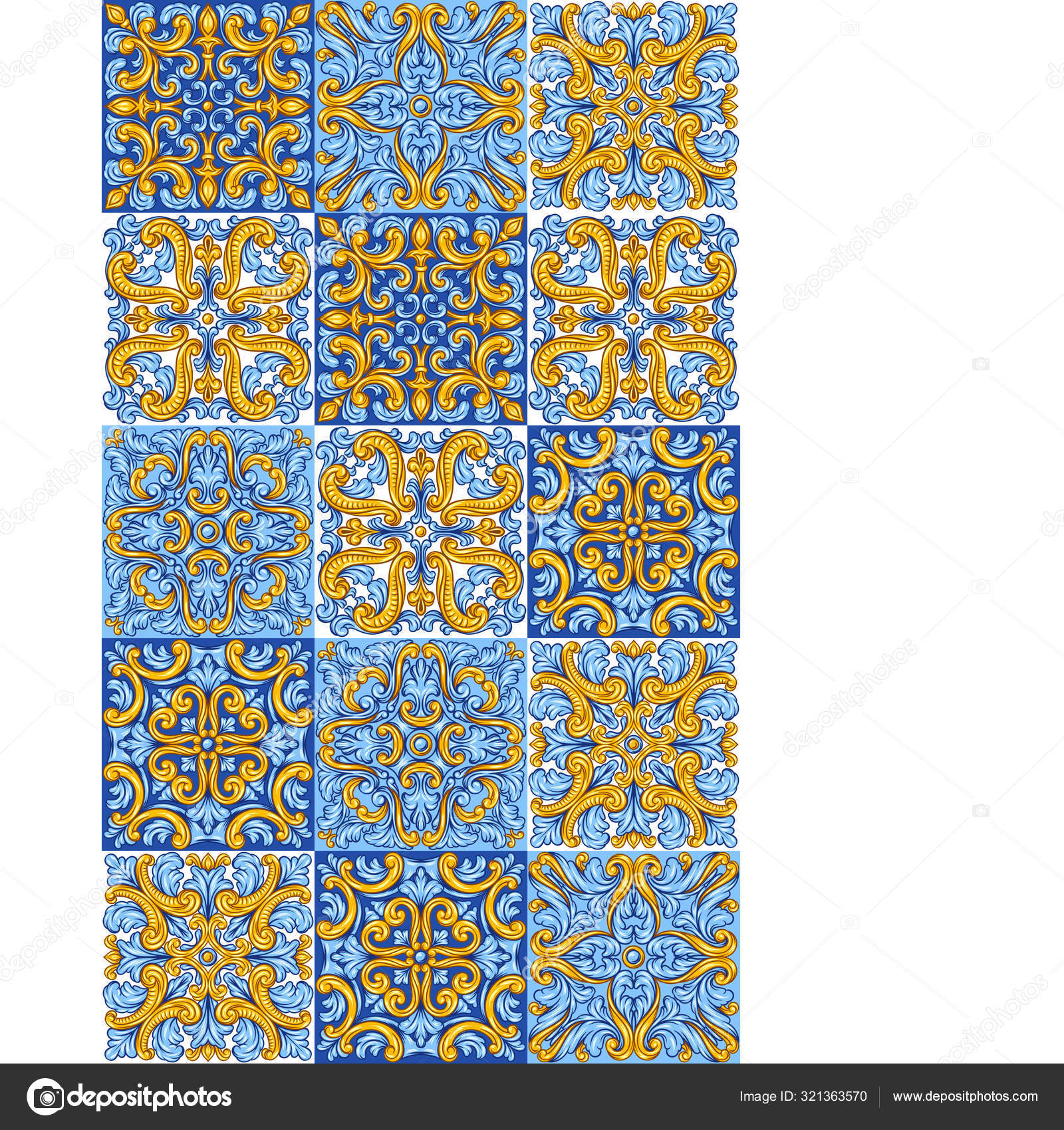 Portuguese azulejo ceramic tile pattern. — Stock Vector © incomible ...