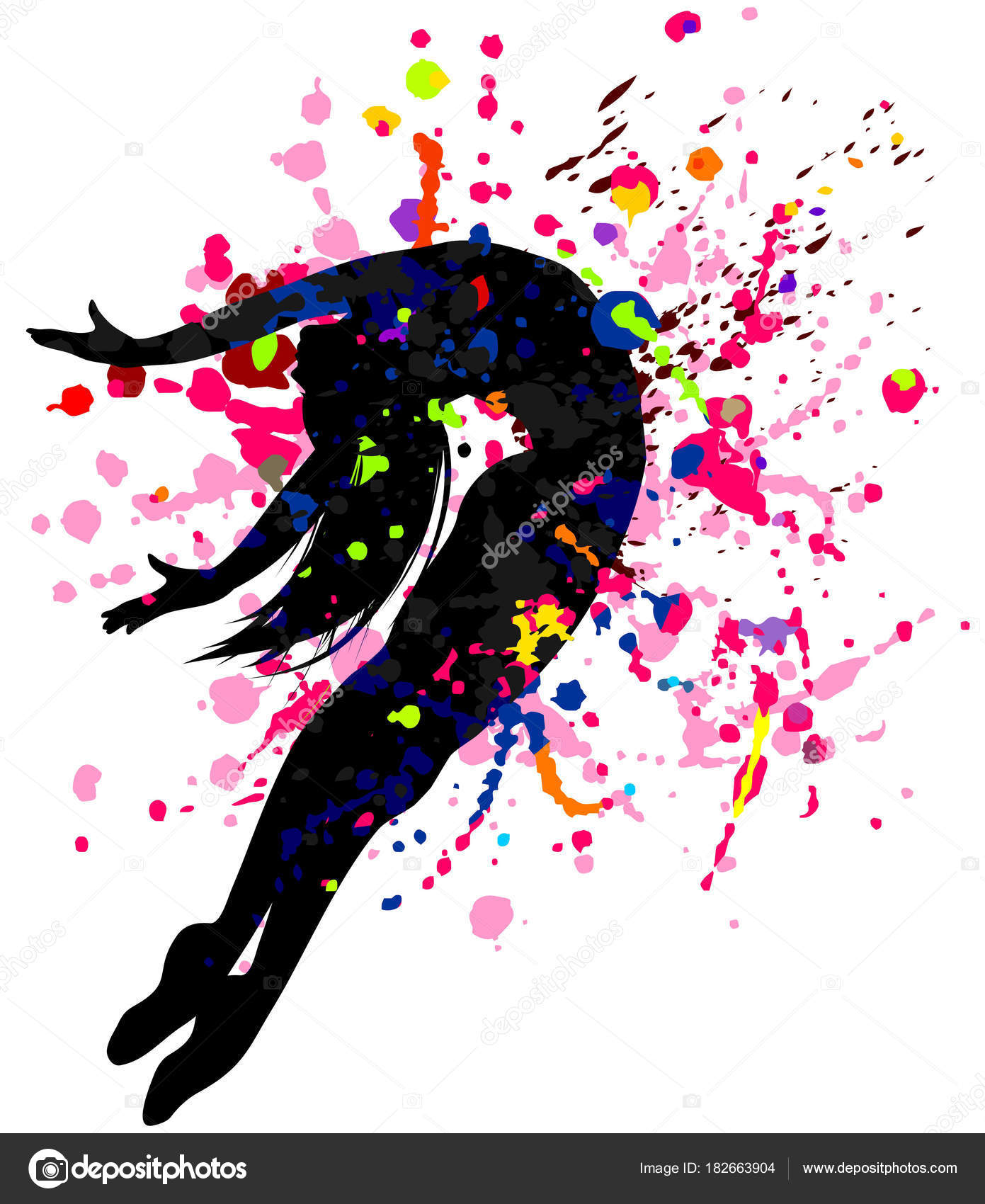 Dancer in splatters. Stock Vector by ©Elena_Bessonova 182663904