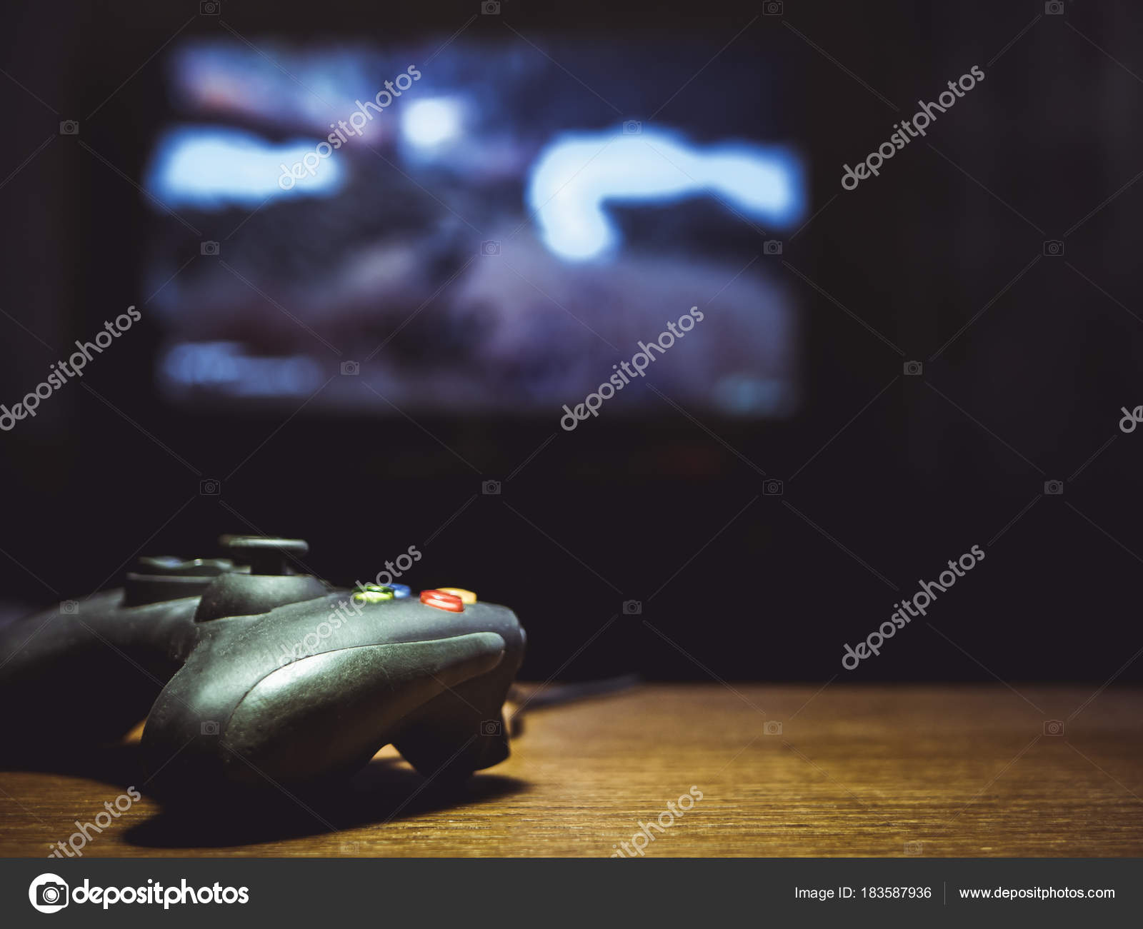 Video Game Joystick Gamepad Table Front — Stock Photo © mikeshots ...