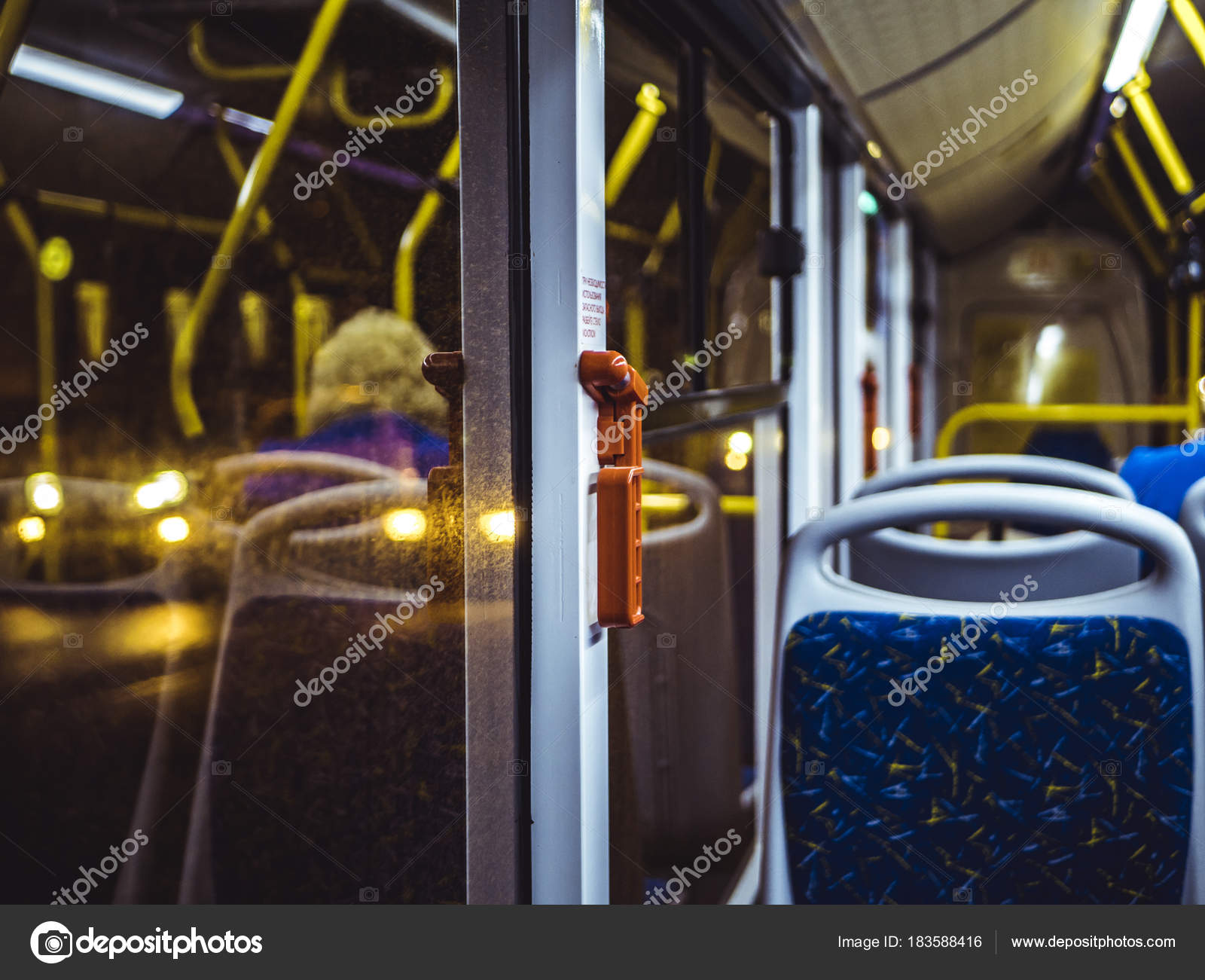 Bus Seat Window Night Lights Stock Photo by ©mikeshots 183588416