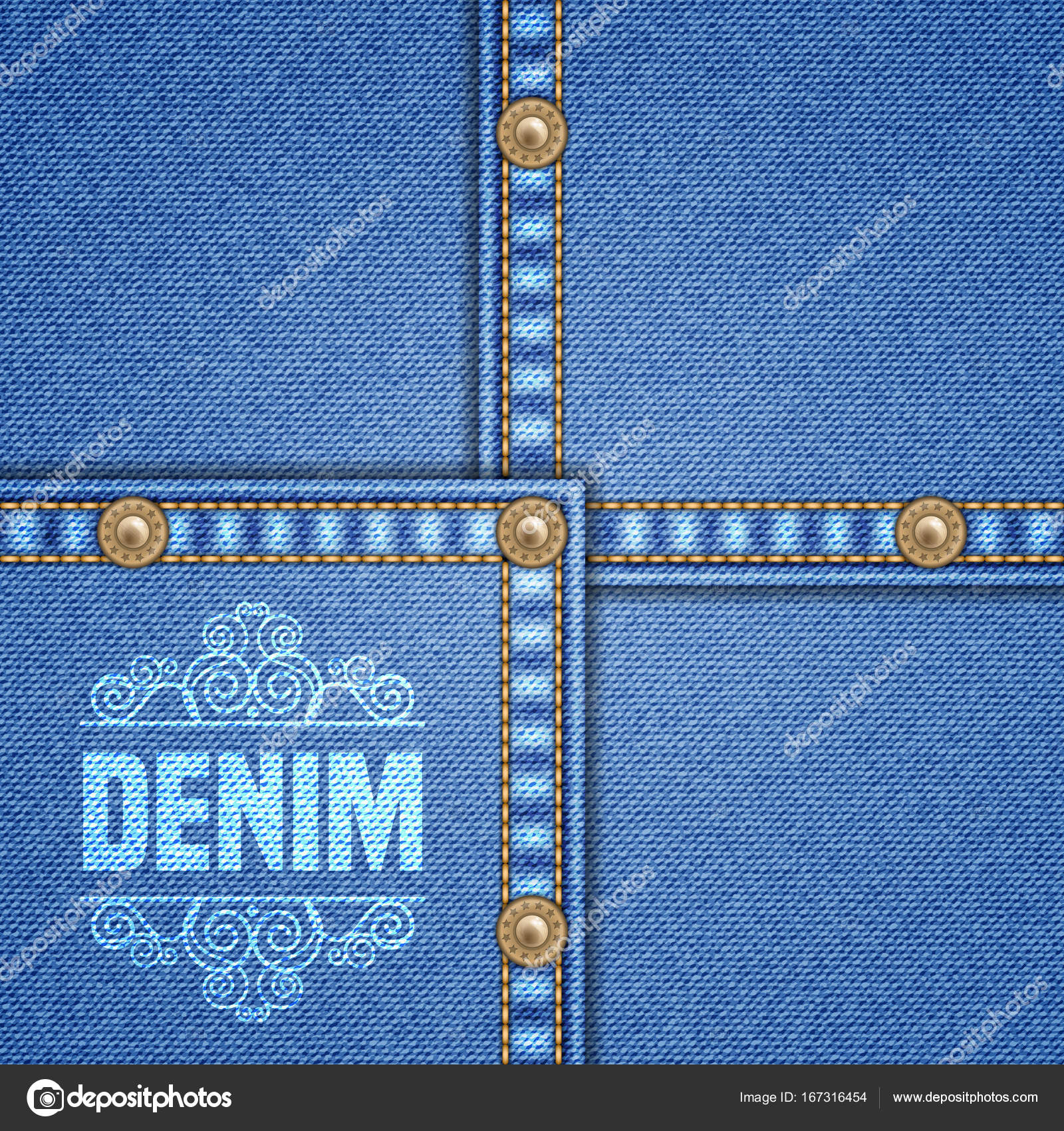 Denim decorative background — Stock Vector © NonikaStar #167316454