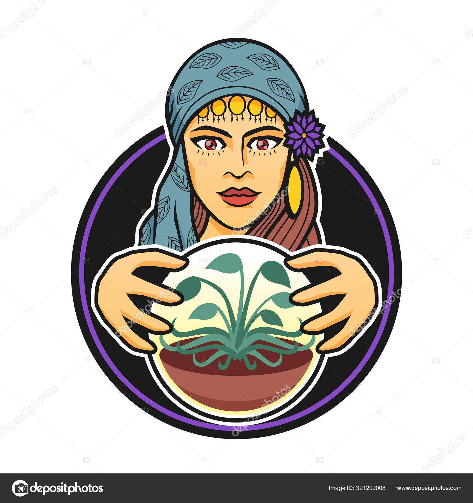 Vector illustration of a gypsy woman — Stock Vector © ednalstudio ...