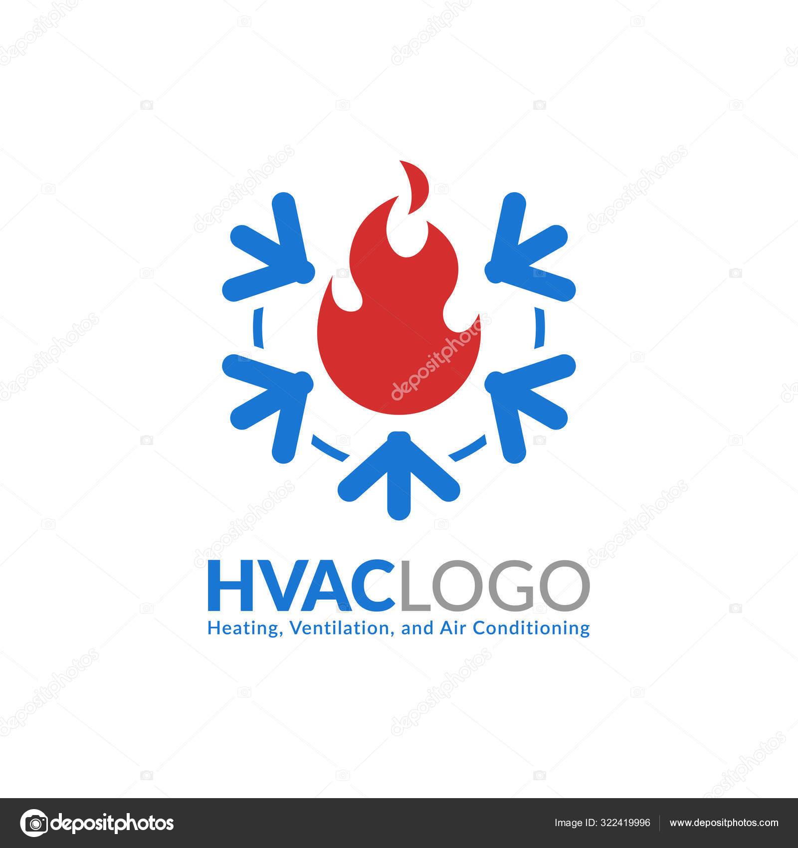 HVAC logo design, heating ventilation and air conditioning logo or icon ...