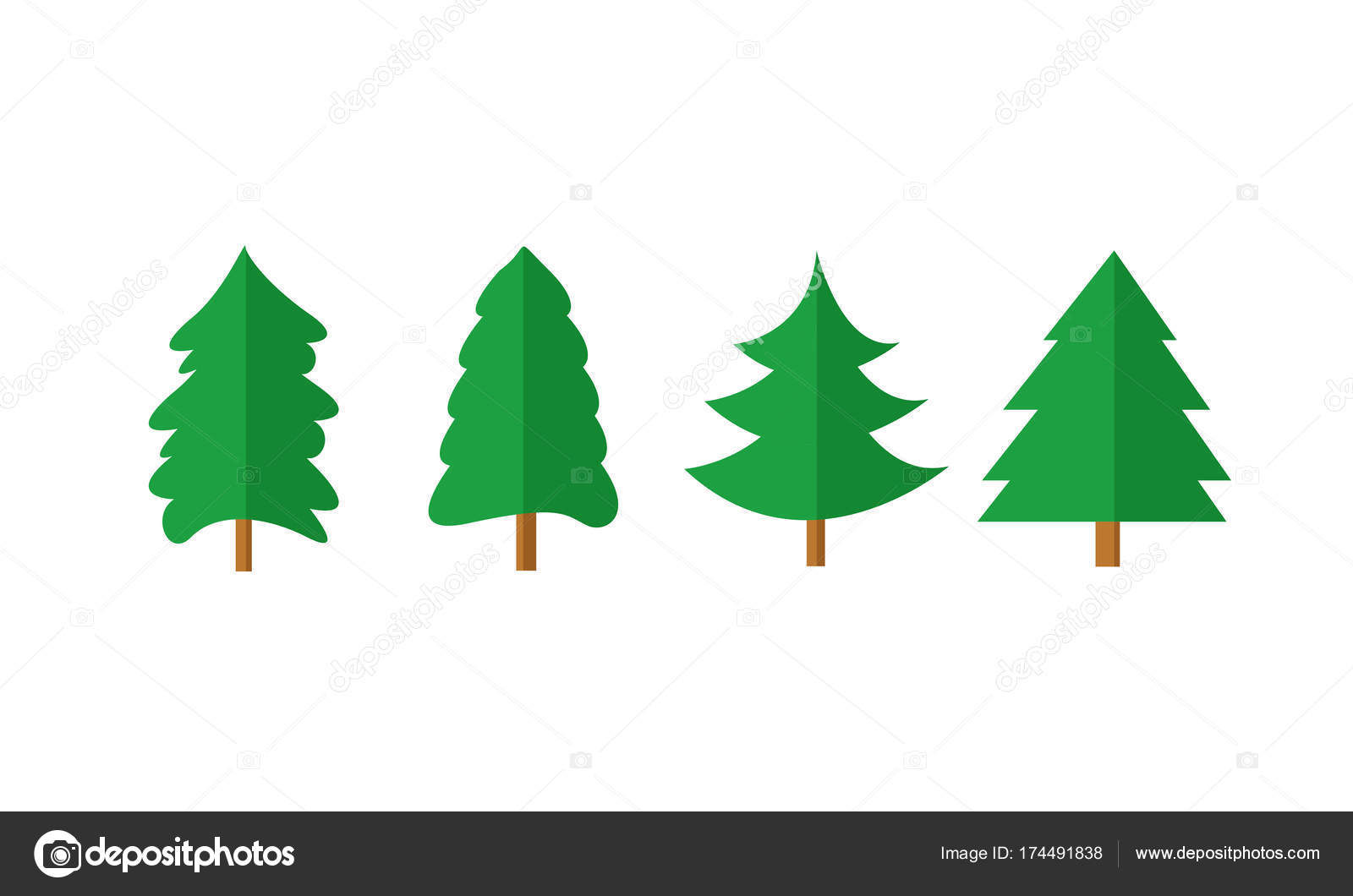 Christmas Tree Shapes Stock Vector Image by ©svvell #174491838