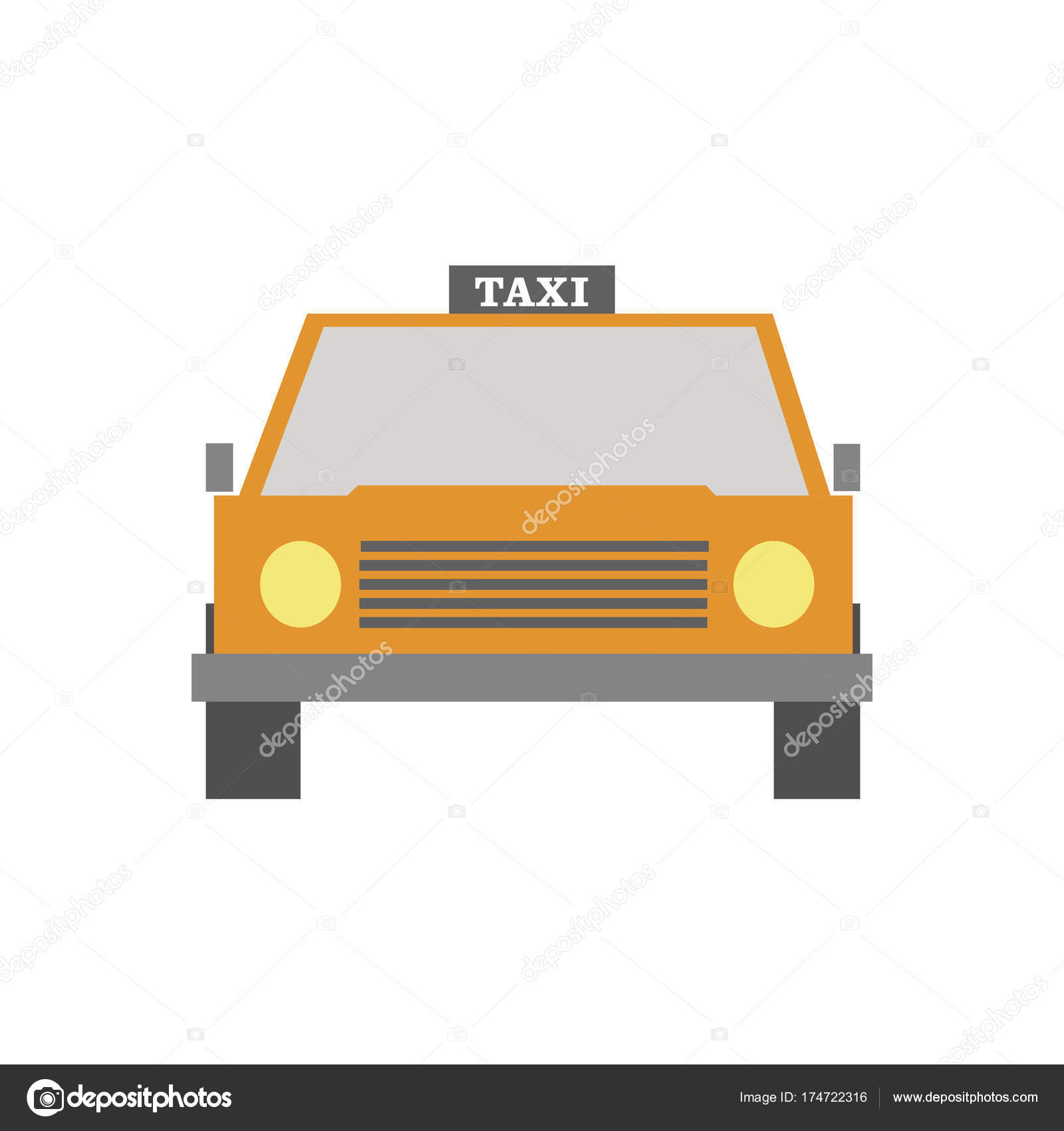 Taxi Front View Illustration Stock Vector Image by ©svvell #174722316