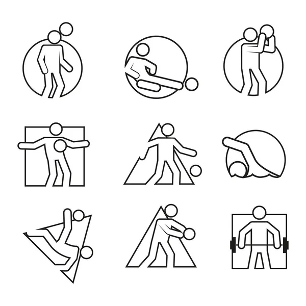 Various Outline Sport Abstract Shape Symbol Vector Illustration Graphic ...