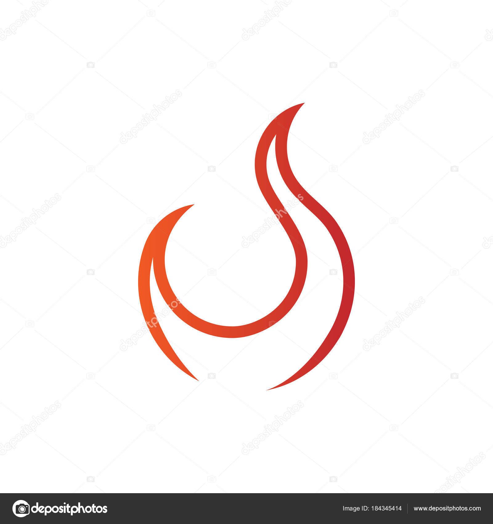 Outline Flame Fire Shape Symbol Design Stock Vector Image by ©svvell ...