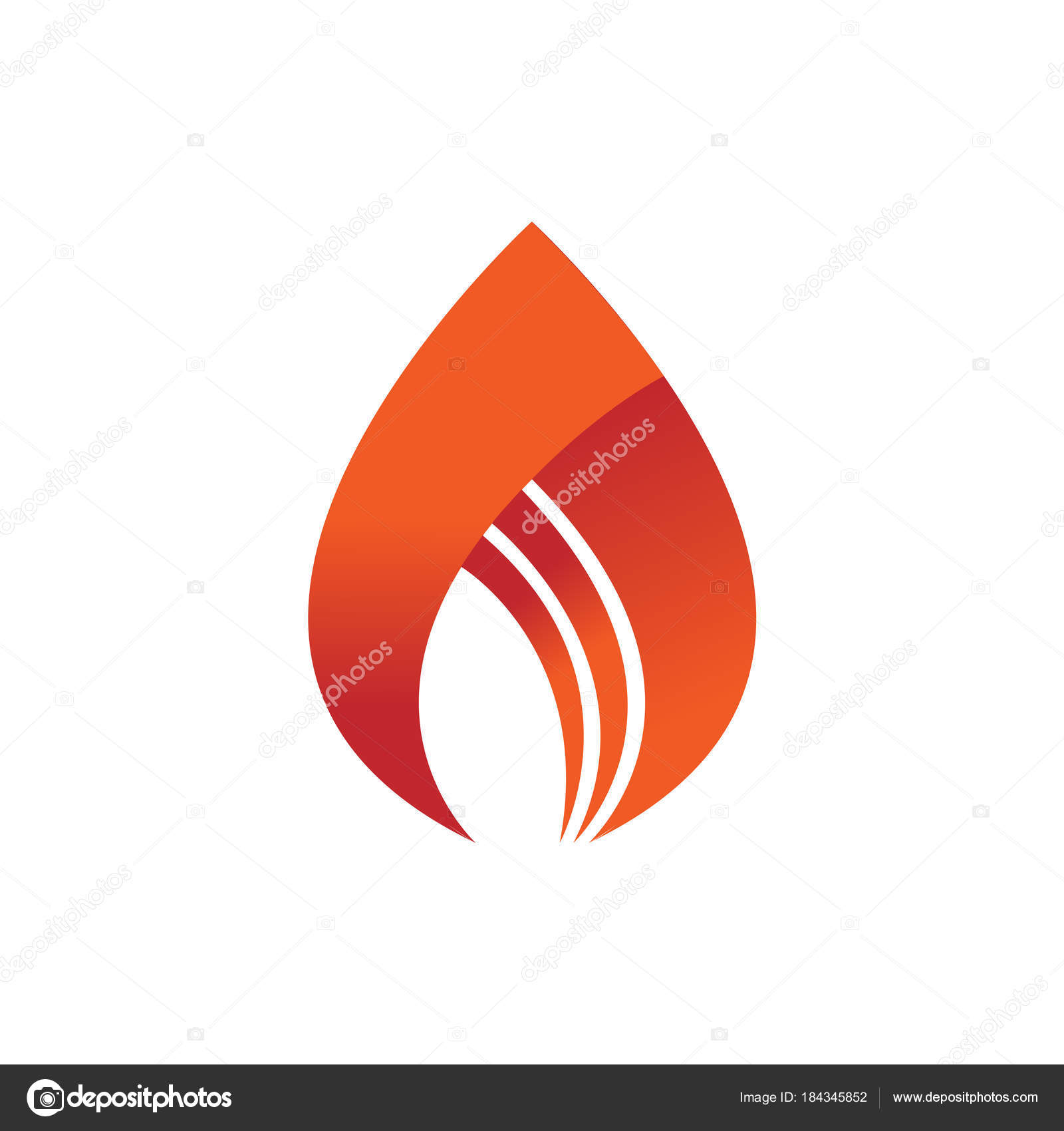 Abstract Simple Flame Fire Symbol Design Stock Vector by ©svvell 184345852