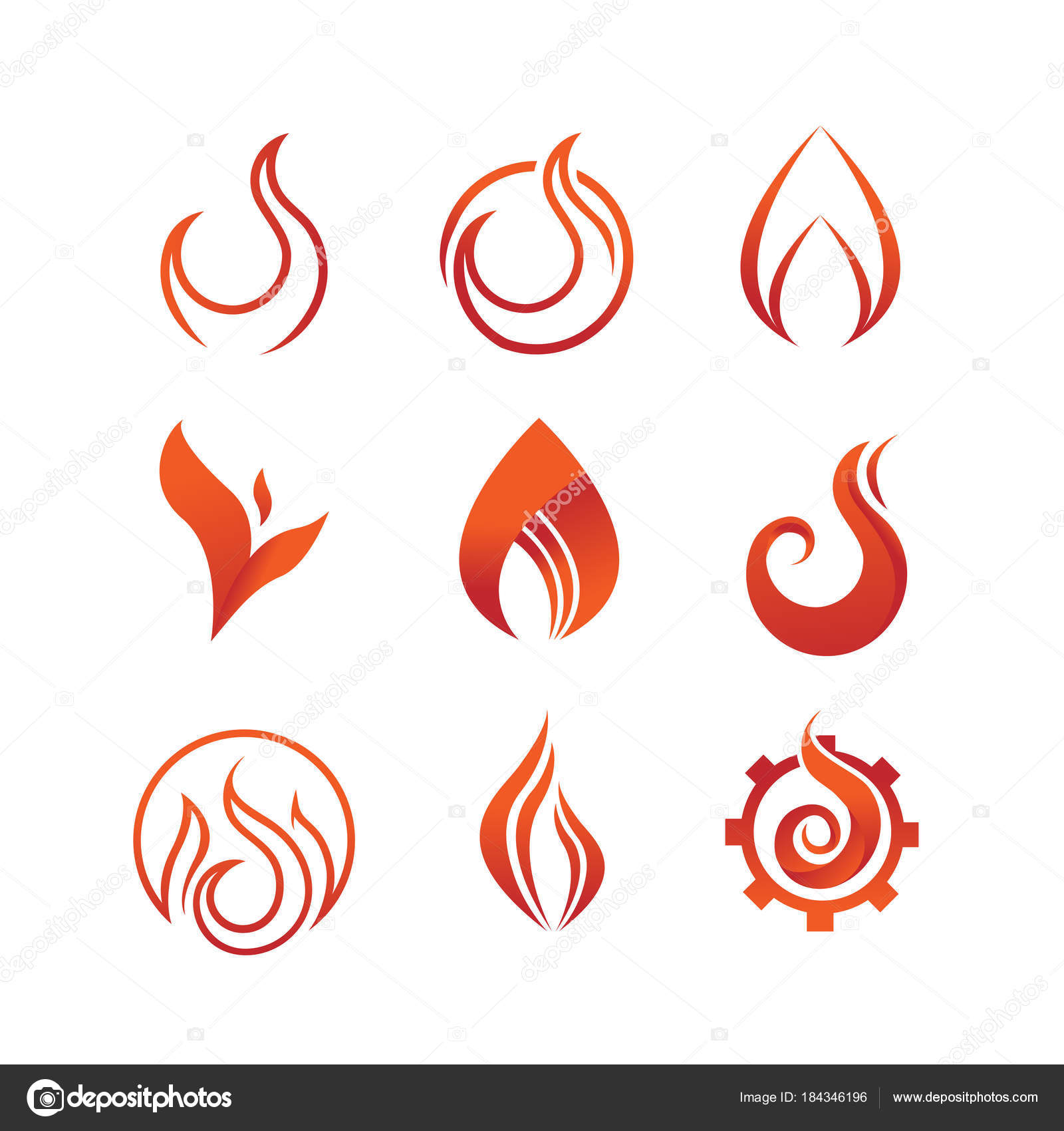 Flamme et feu Symbole Design graphique Set Vecteur par ©svvell 184346196