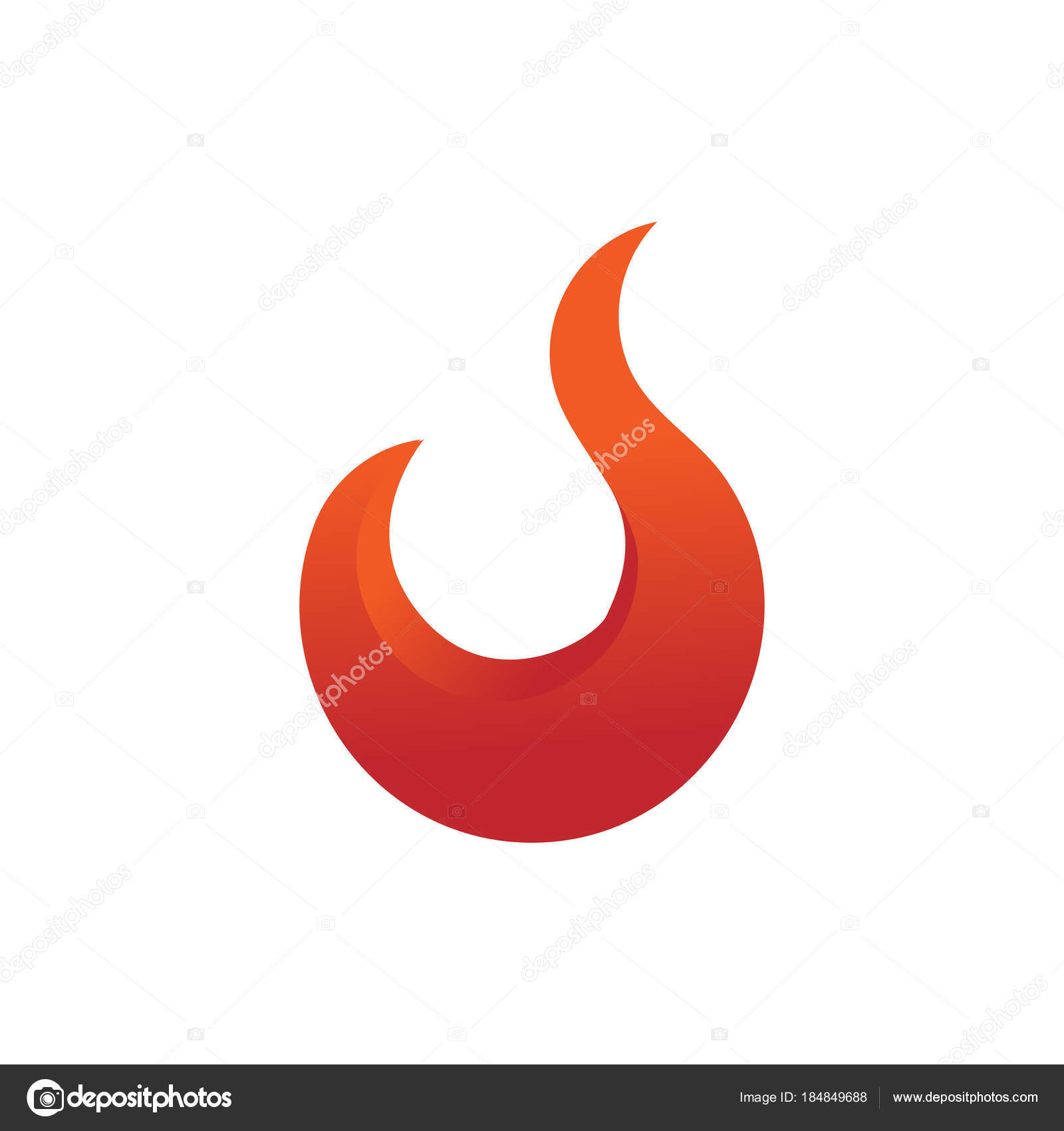 Simple Curve Fire Flames Element Emblem Symbol Stock Vector Image by ...