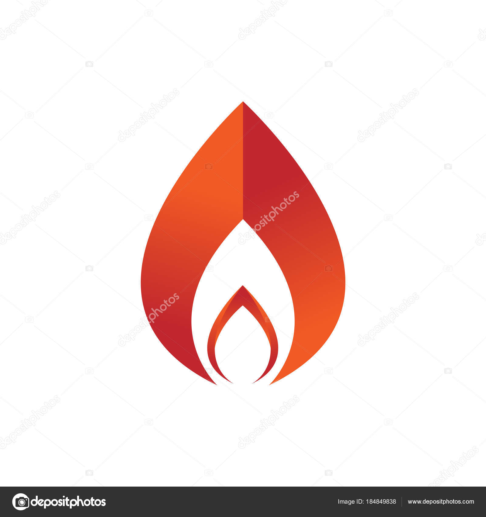 Geometric Shape Fire Flames Element Emblem Symbol Stock Illustration by ...