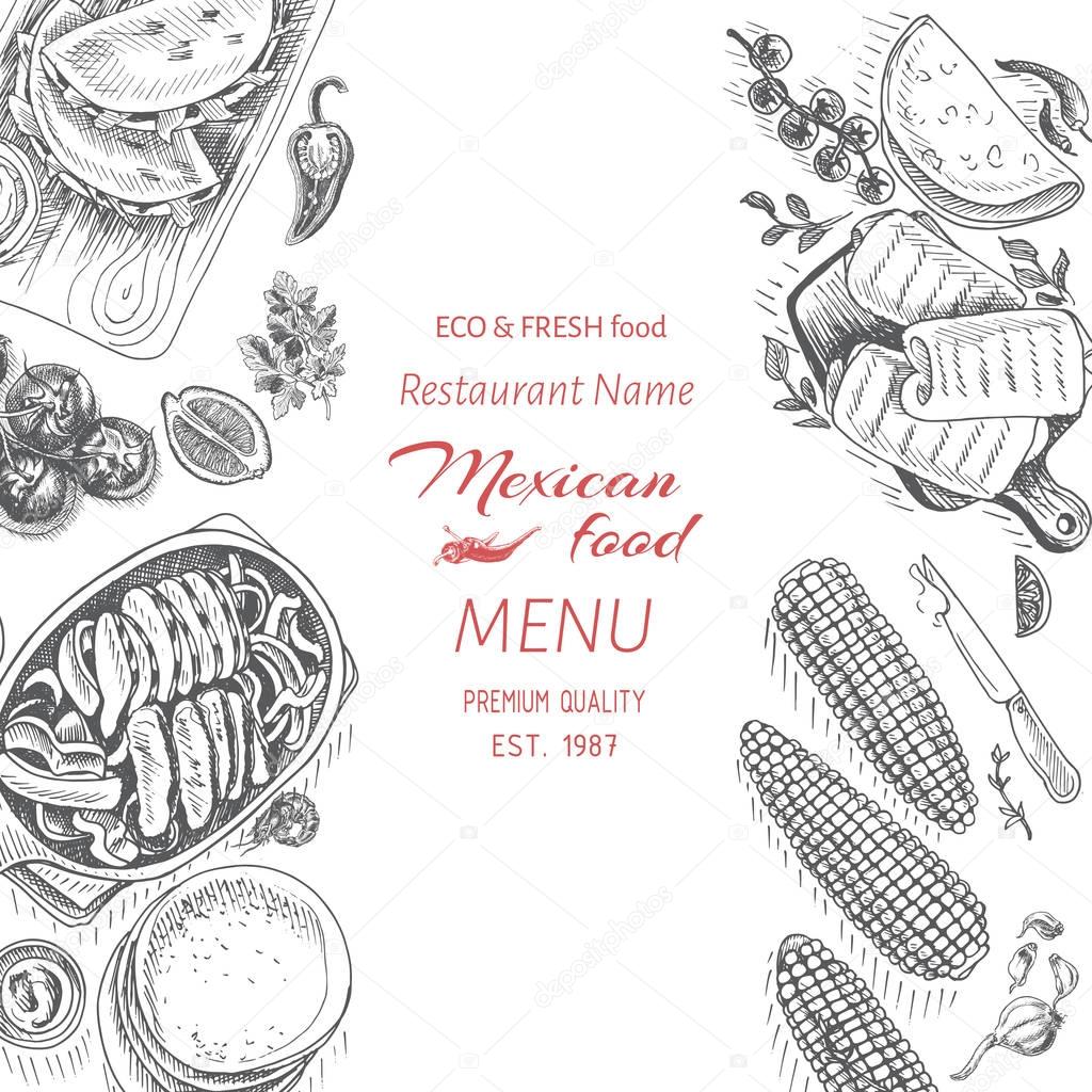 Mexican food Menu template — Stock Vector © art-romashka #162647312