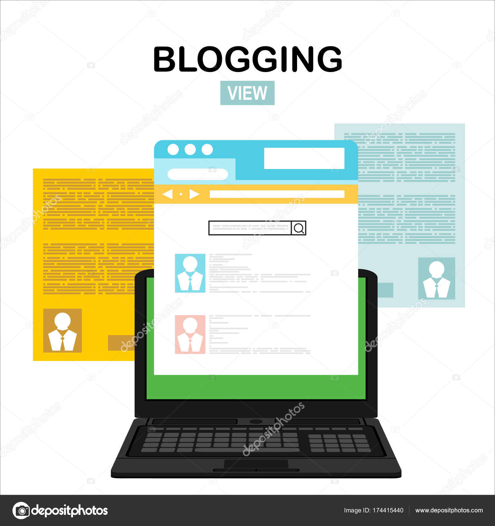 Blog website interface template Stock Vector by ©nikvector20@gmaail.com ...