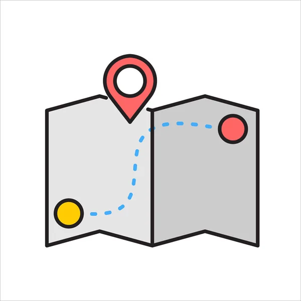 Navigation Map Flat Vector Illustration Stock Illustration by ...