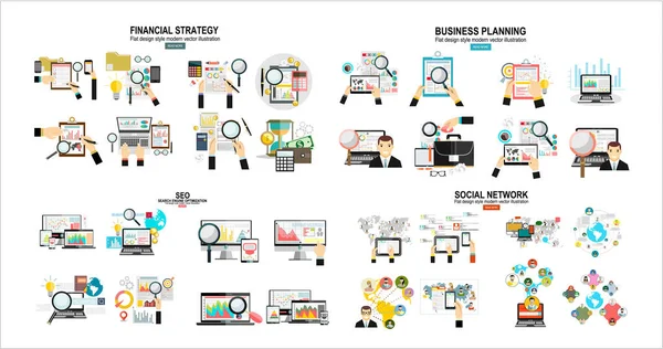 Flat Conceptual Illustrations Set Project Management Vectors Great ...