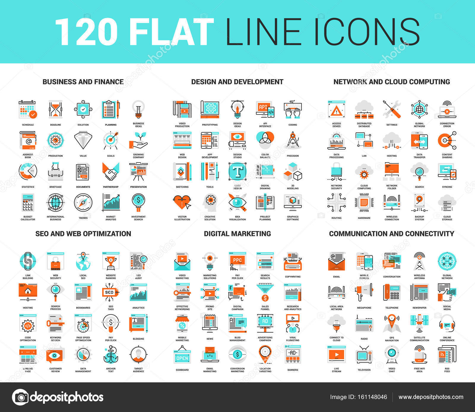 Flat Line Web Icons Stock Vector Image by ©vasabii777 #161148046