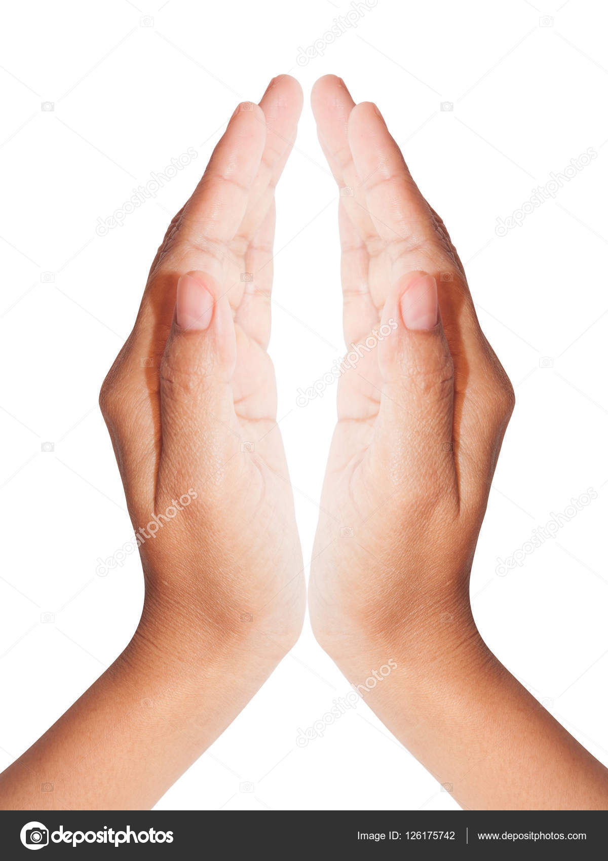 Two open woman hands on white background Stock Photo by ©Boykung 126175742