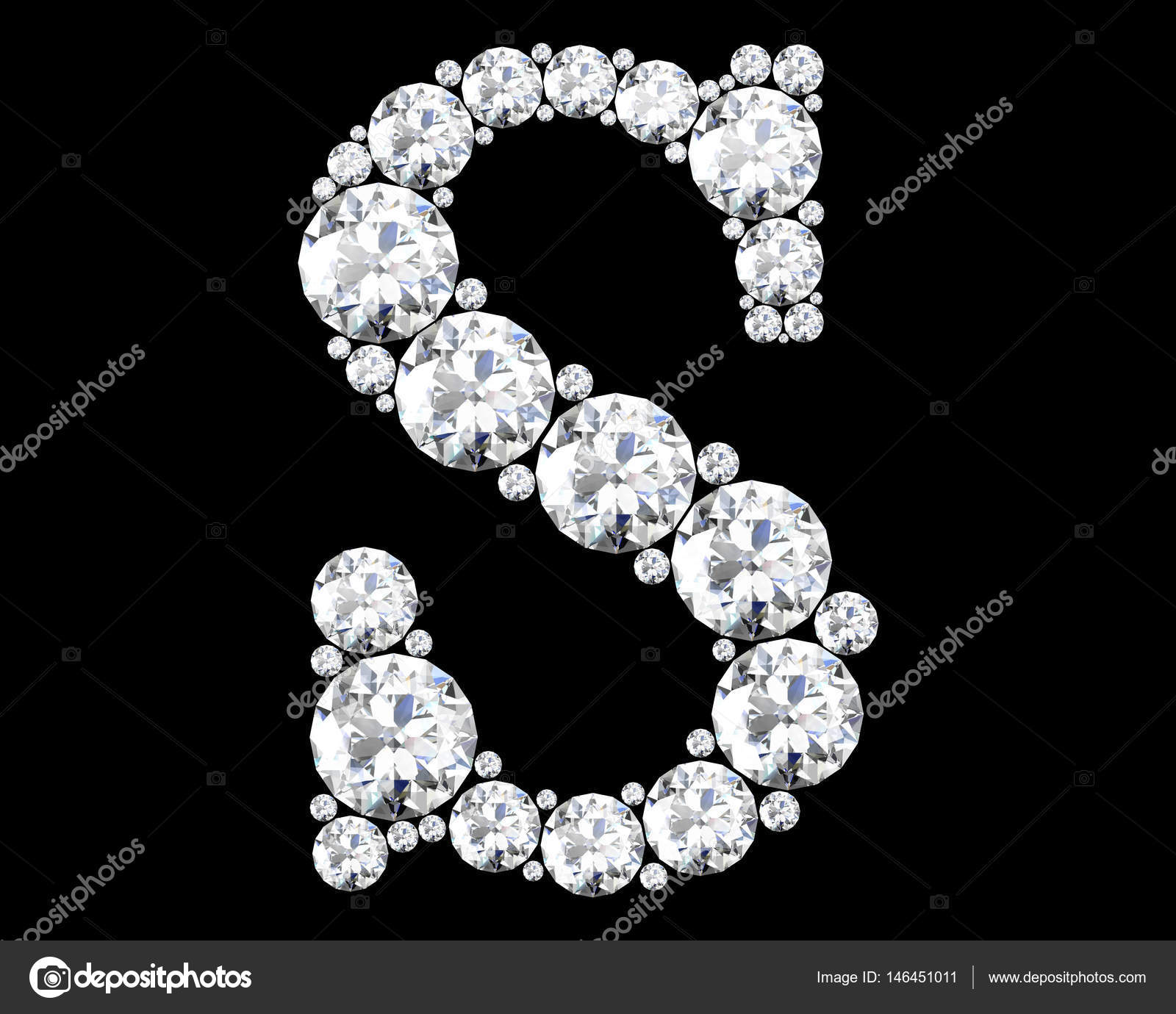 Diamond letters with gemstones (high resolution 3D image) — Stock Photo ...